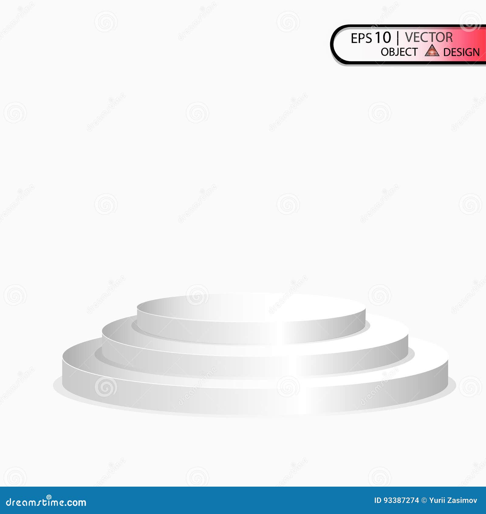 White Podium Multi-leveled on a White Background.Vector Eps 10 Stock ...