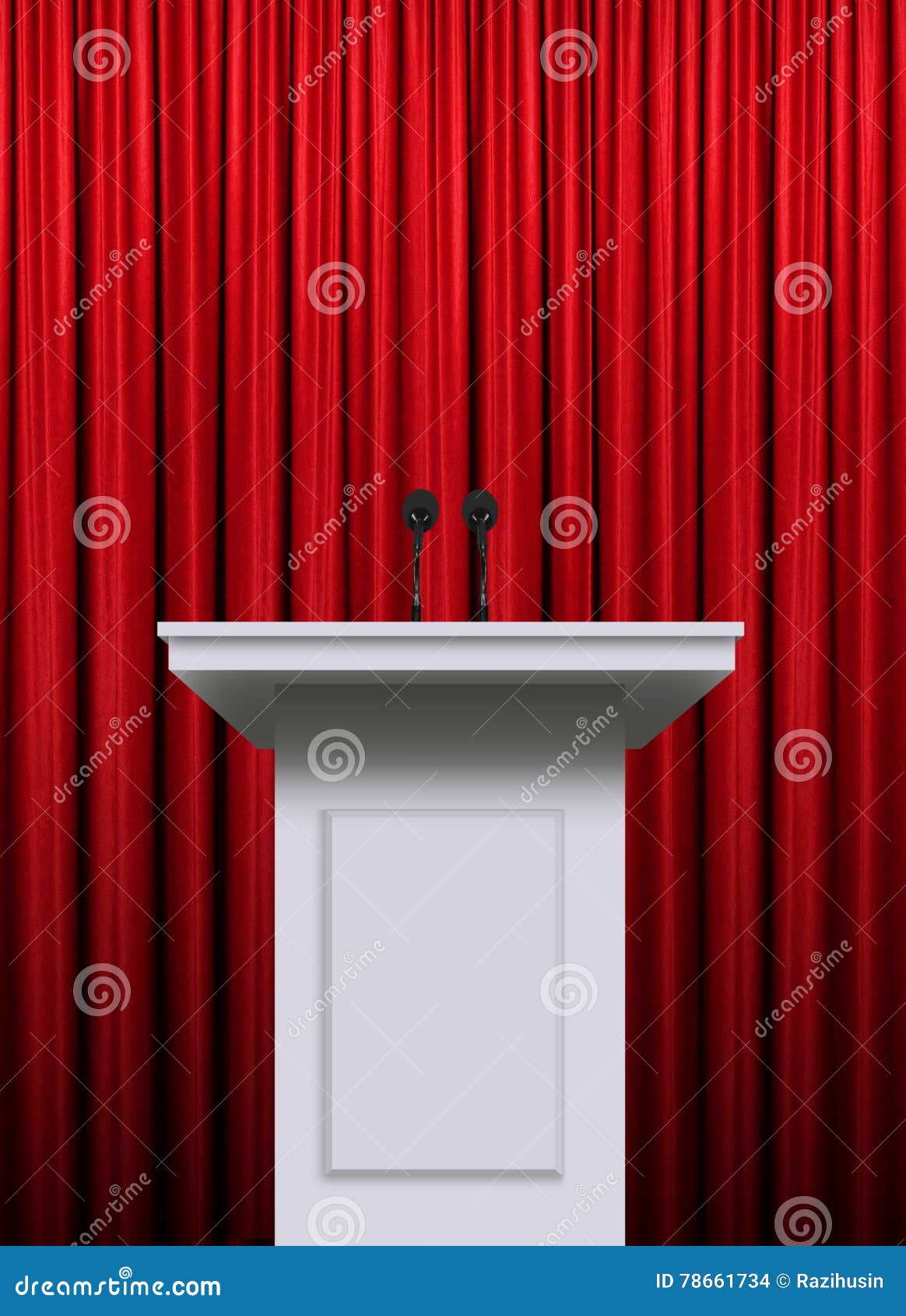 White Podium Over Red Curtain Background Stock Photo - Image of rostrum ...