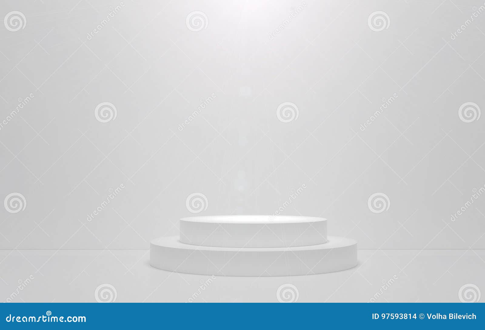 White Podium on a White Background. 3d Render Stock Photo - Image of ...