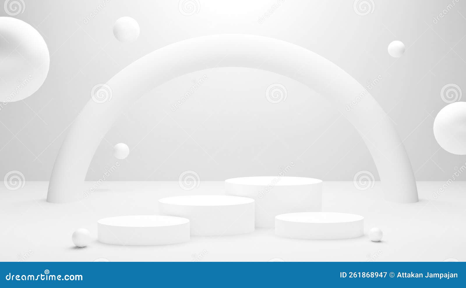 White Podium or White Circle Platform on the Studio Bright Lighting, 3D ...