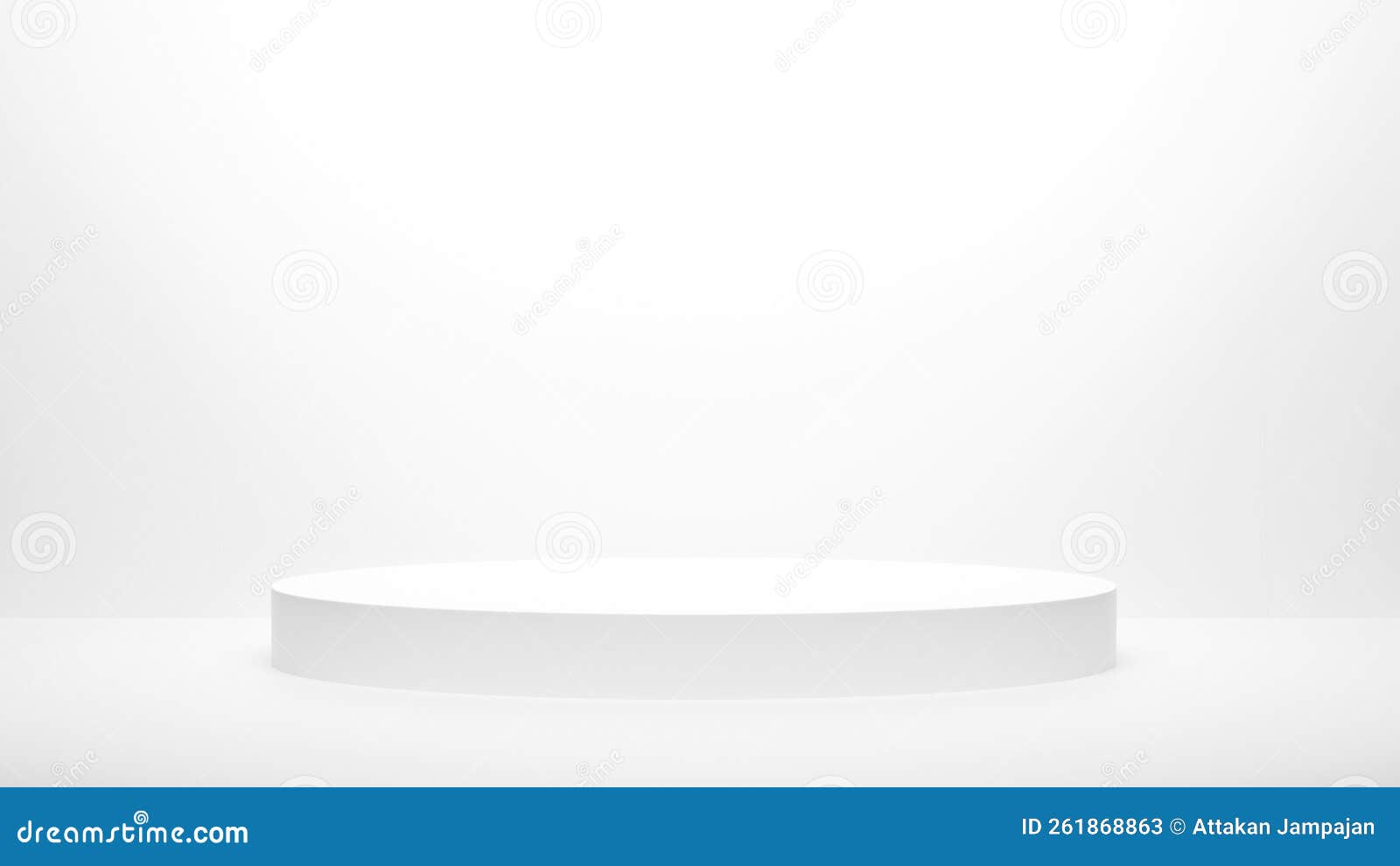 White Podium or White Circle Platform on the Studio Bright Lighting, 3D ...