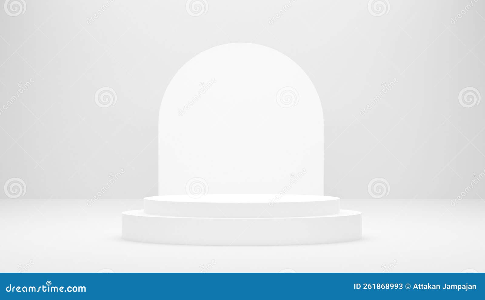 White Podium or White Circle Platform on the Studio Bright Lighting, 3D ...