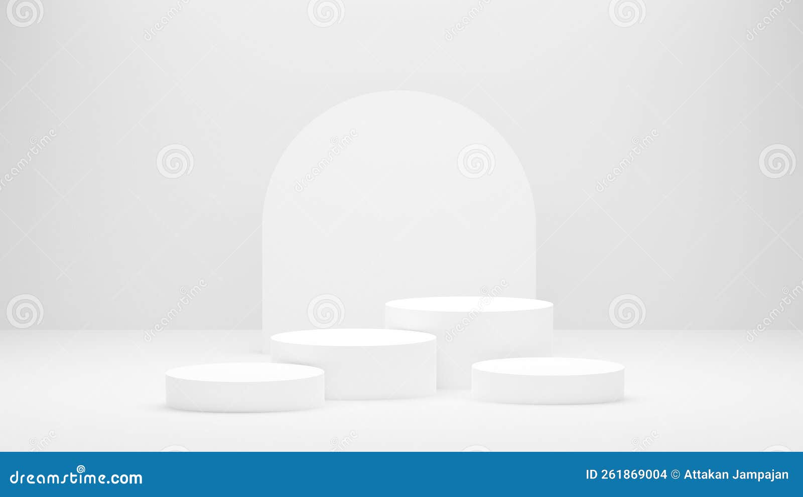 White Podium or White Circle Platform on the Studio Bright Lighting, 3D ...