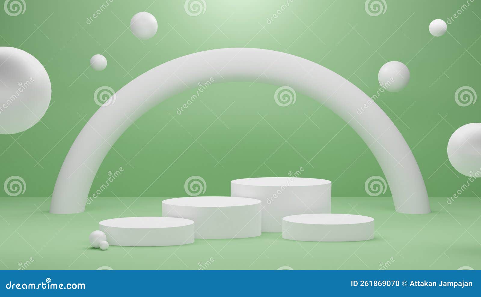 White Podium or White Circle Platform on the Studio Bright Lighting, 3D ...