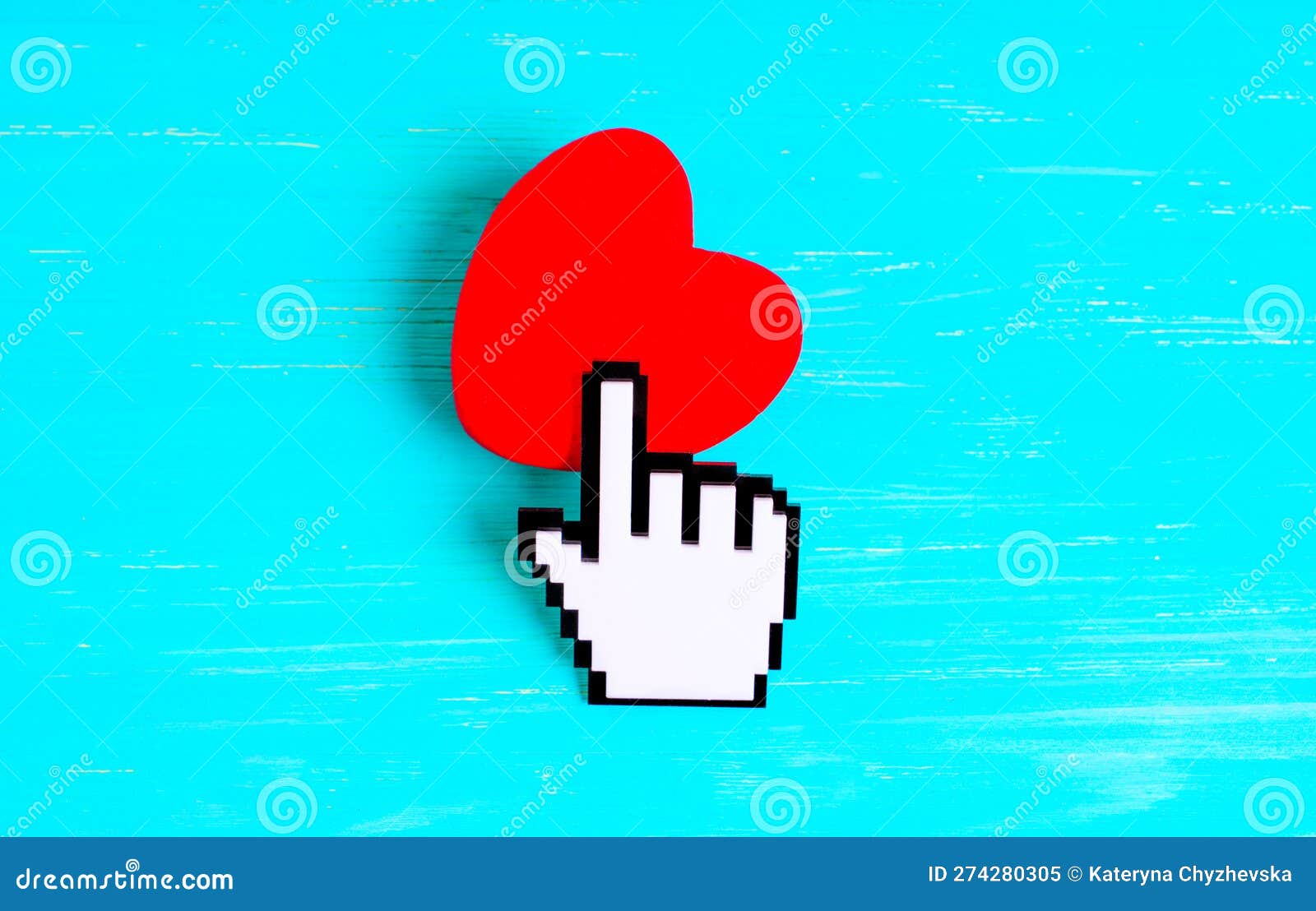 White Pointer Cursor Shape Clicks Red Heart Stock Image - Image of ...