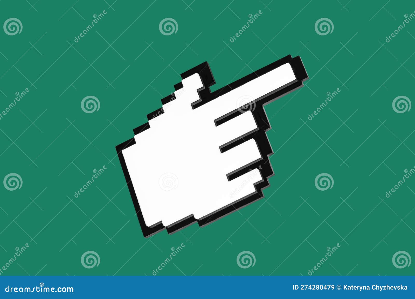 White Pointer Cursor Shape Isolated on Green Stock Image - Image of ...