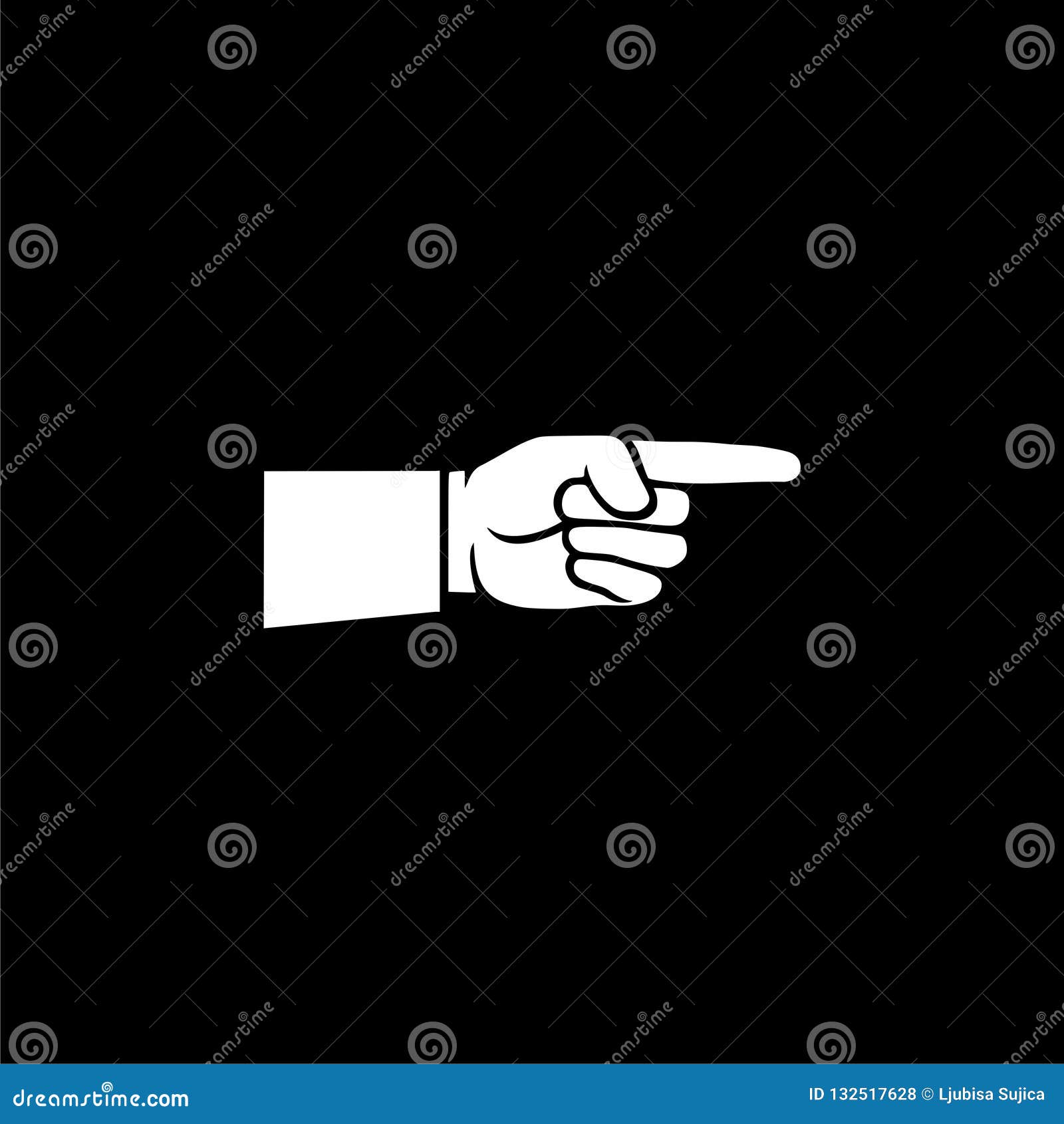 Pointing Finger Icon or Logo on Dark Background Stock Vector ...