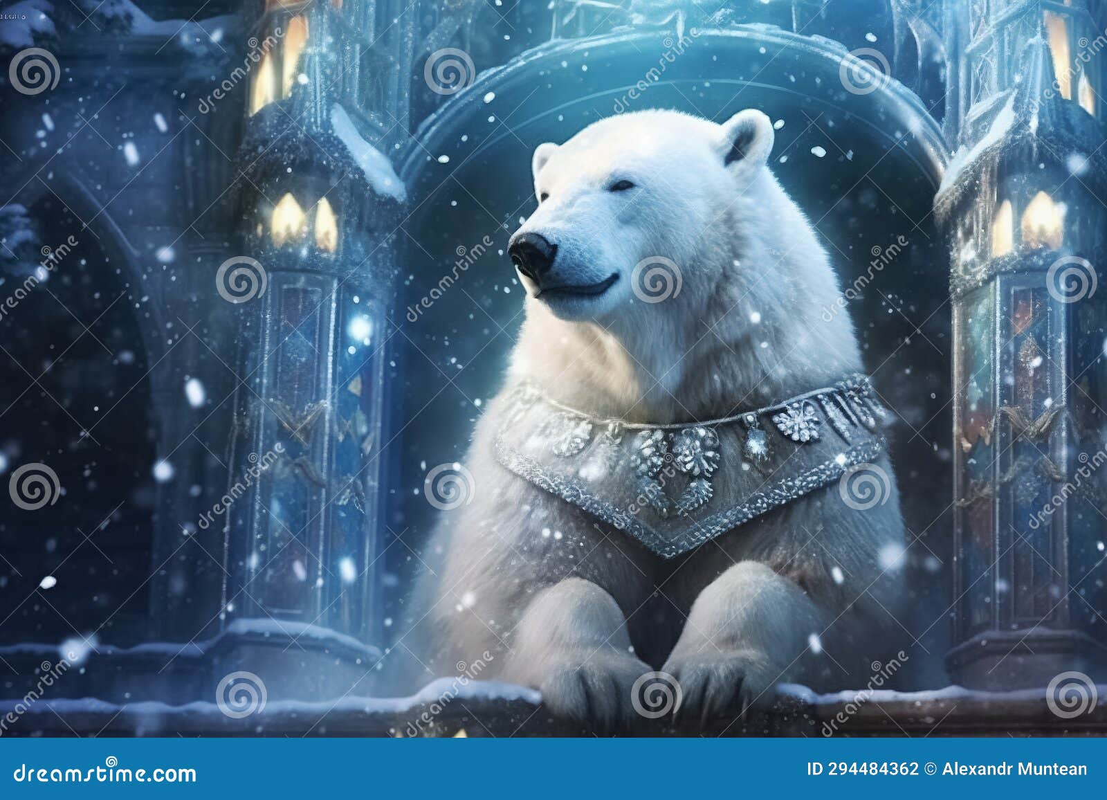 White Polar Bear, King of the North Pole. Stock Illustration ...