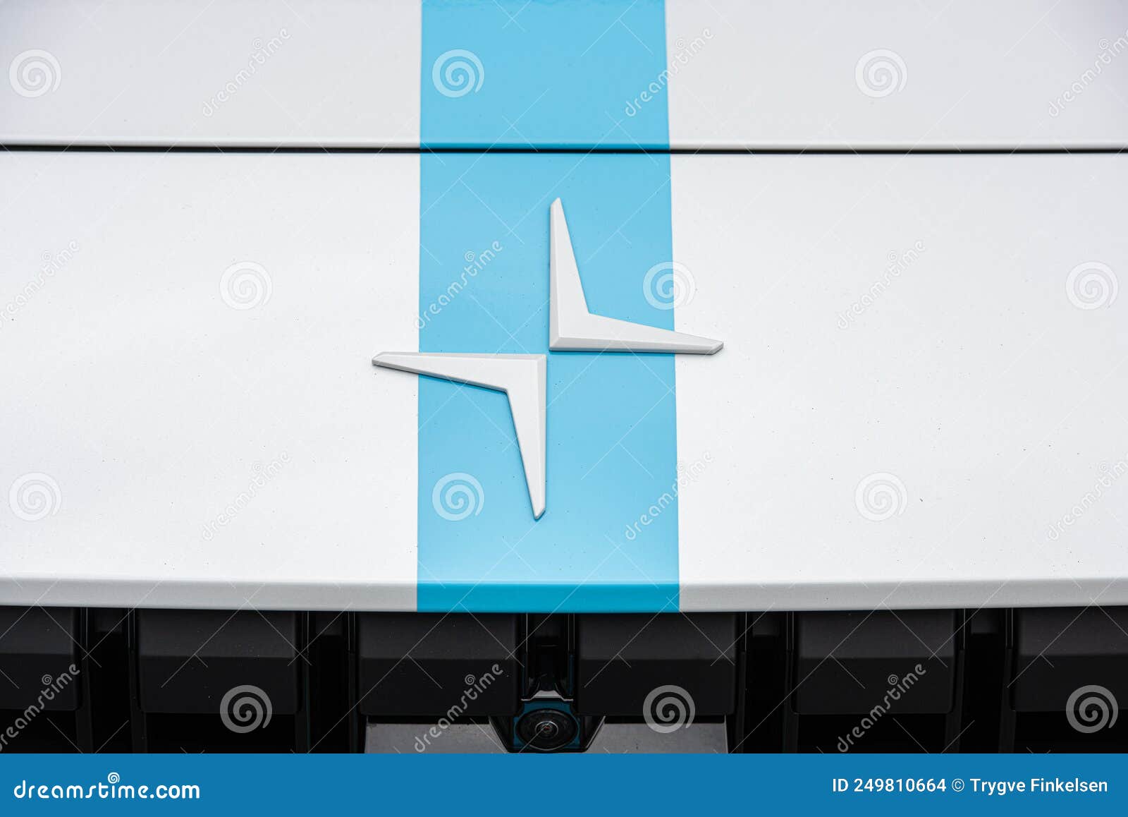 White Polestar 2 with a Thin Blue Stripe.. Editorial Stock Image ...