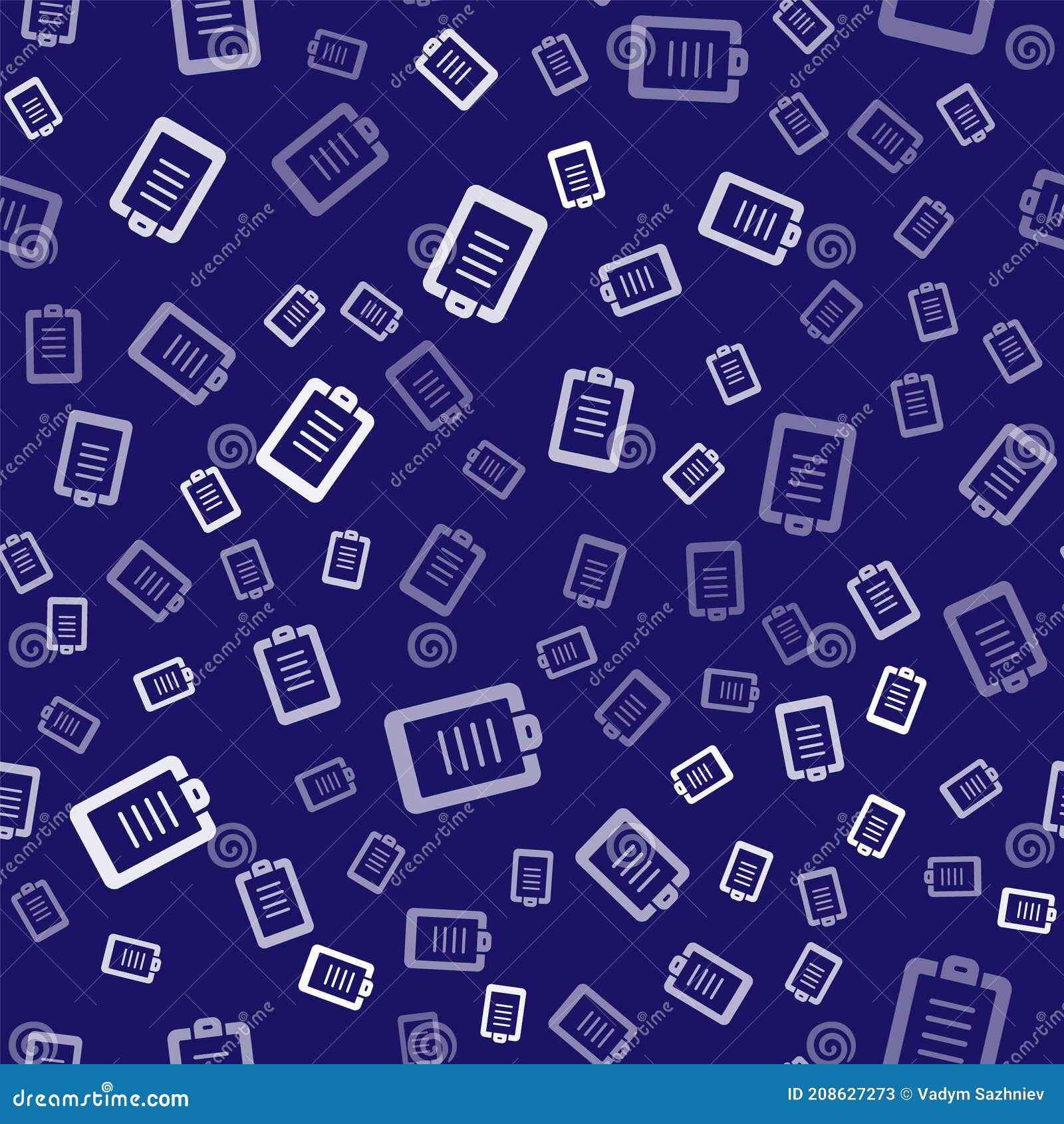 White Police Report Icon Isolated Seamless Pattern on Blue Background ...