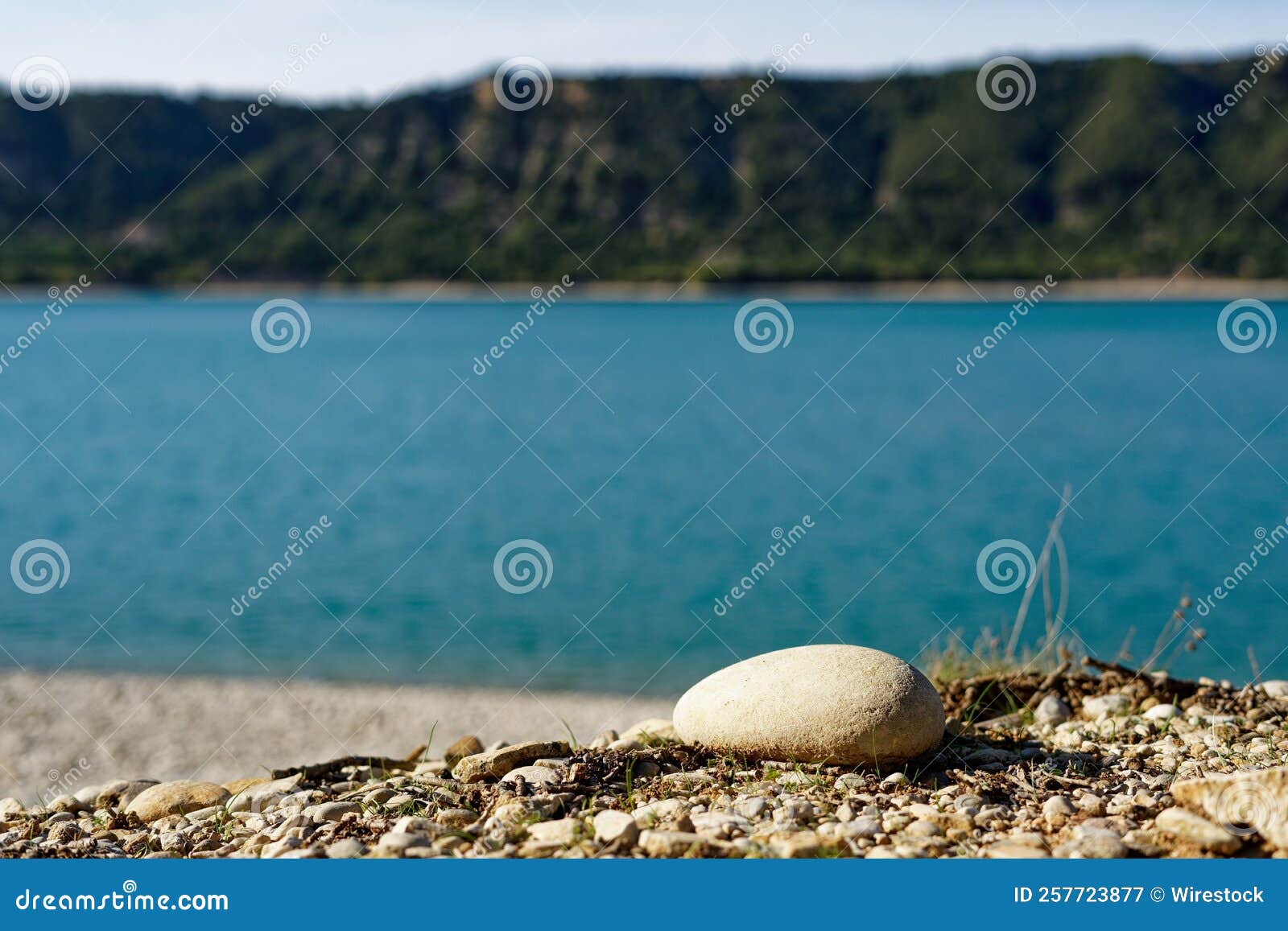 White, Polished Stone on the Rocky Riverside Stock Image - Image of ...