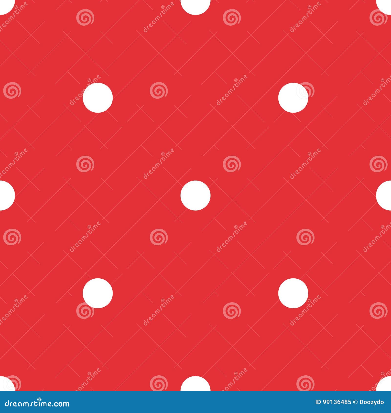 White Polka Dots Seamless Pattern on Red. Stock Vector - Illustration ...