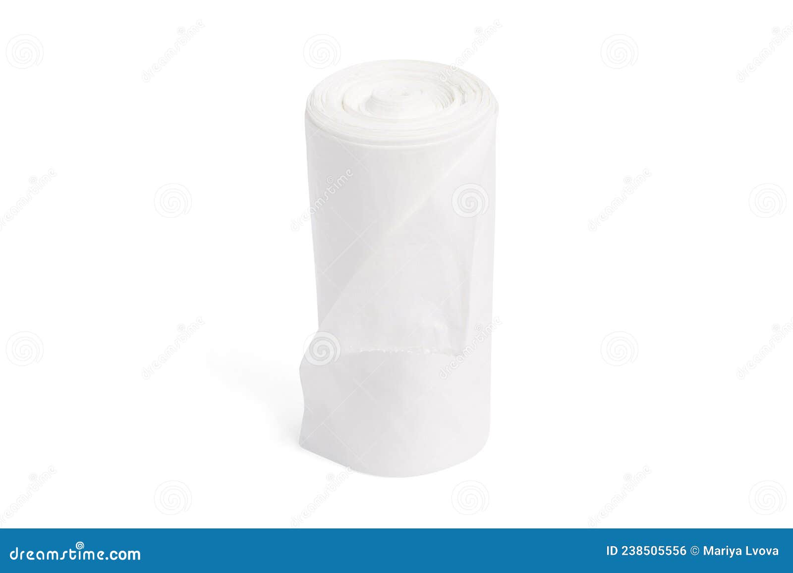 White Polyethylene Trash Bag Roll Isolated On White Background ...