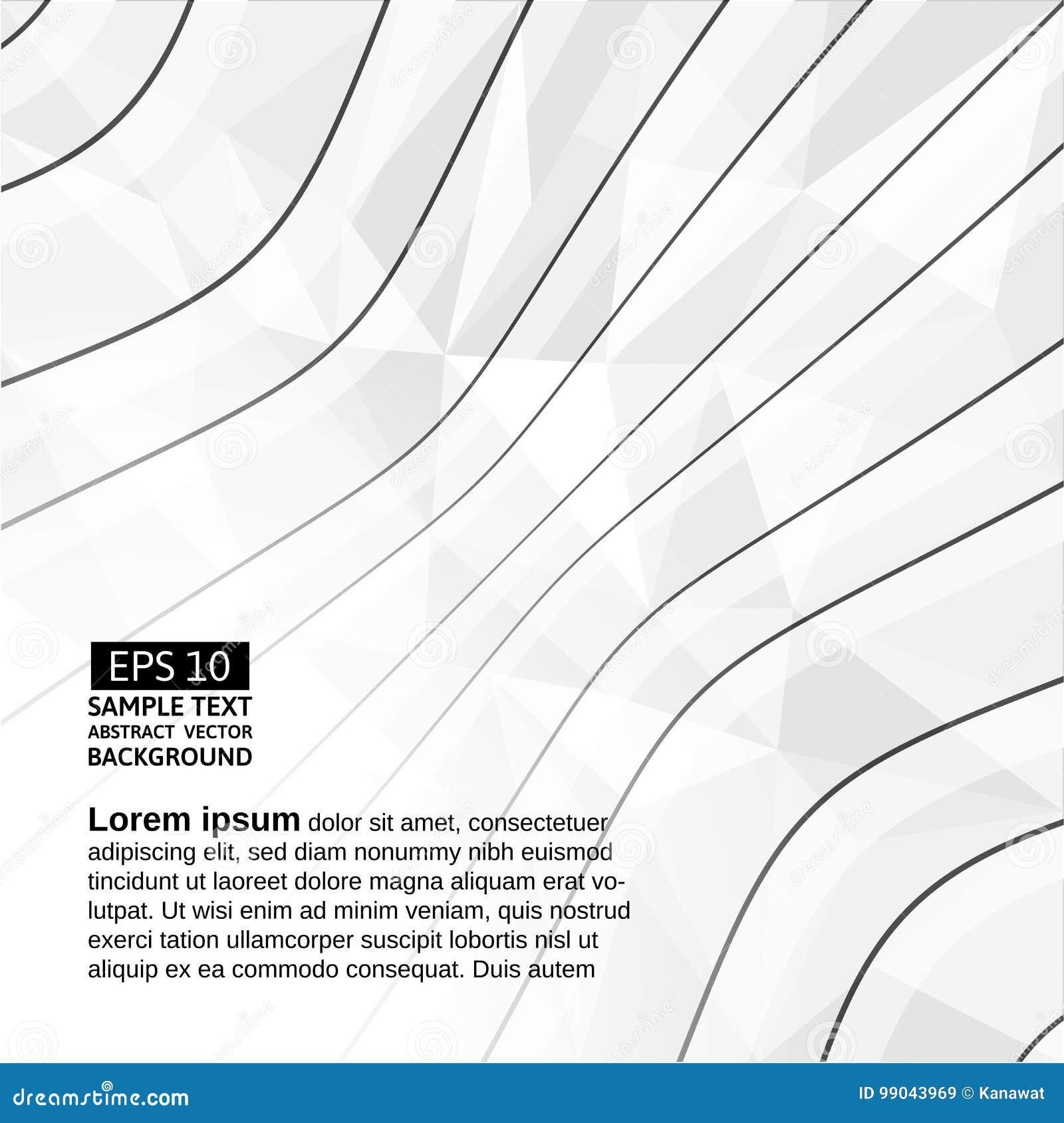 White Polygon and Black Lines Abstract Vector Background Stock Vector ...