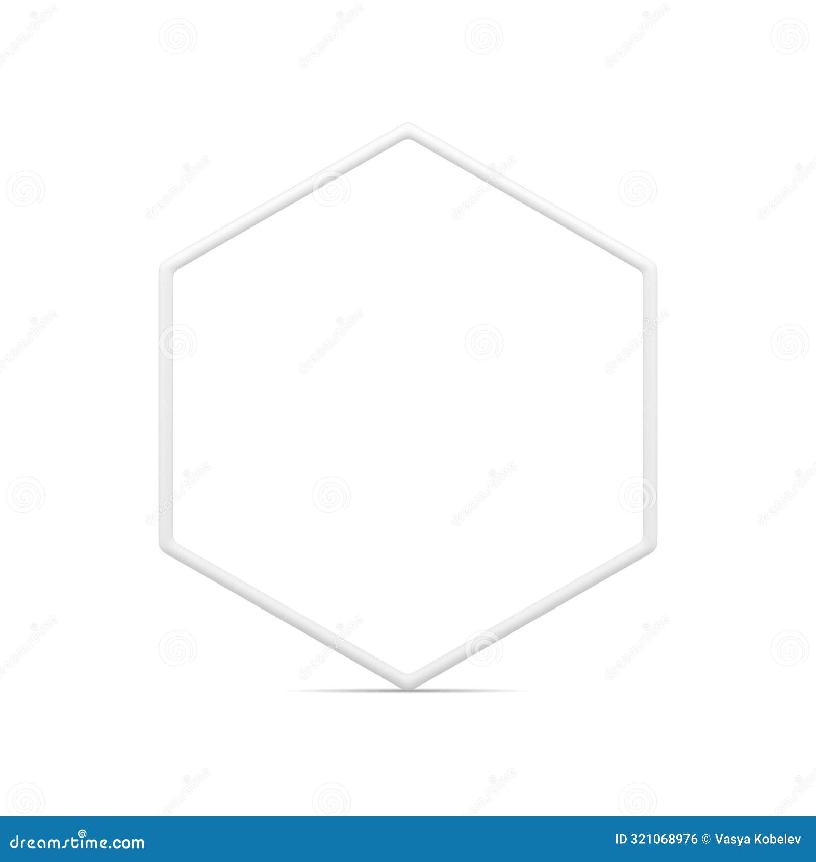White Polygonal Symmetric Geometry Frame Basic Foundation Six Side ...
