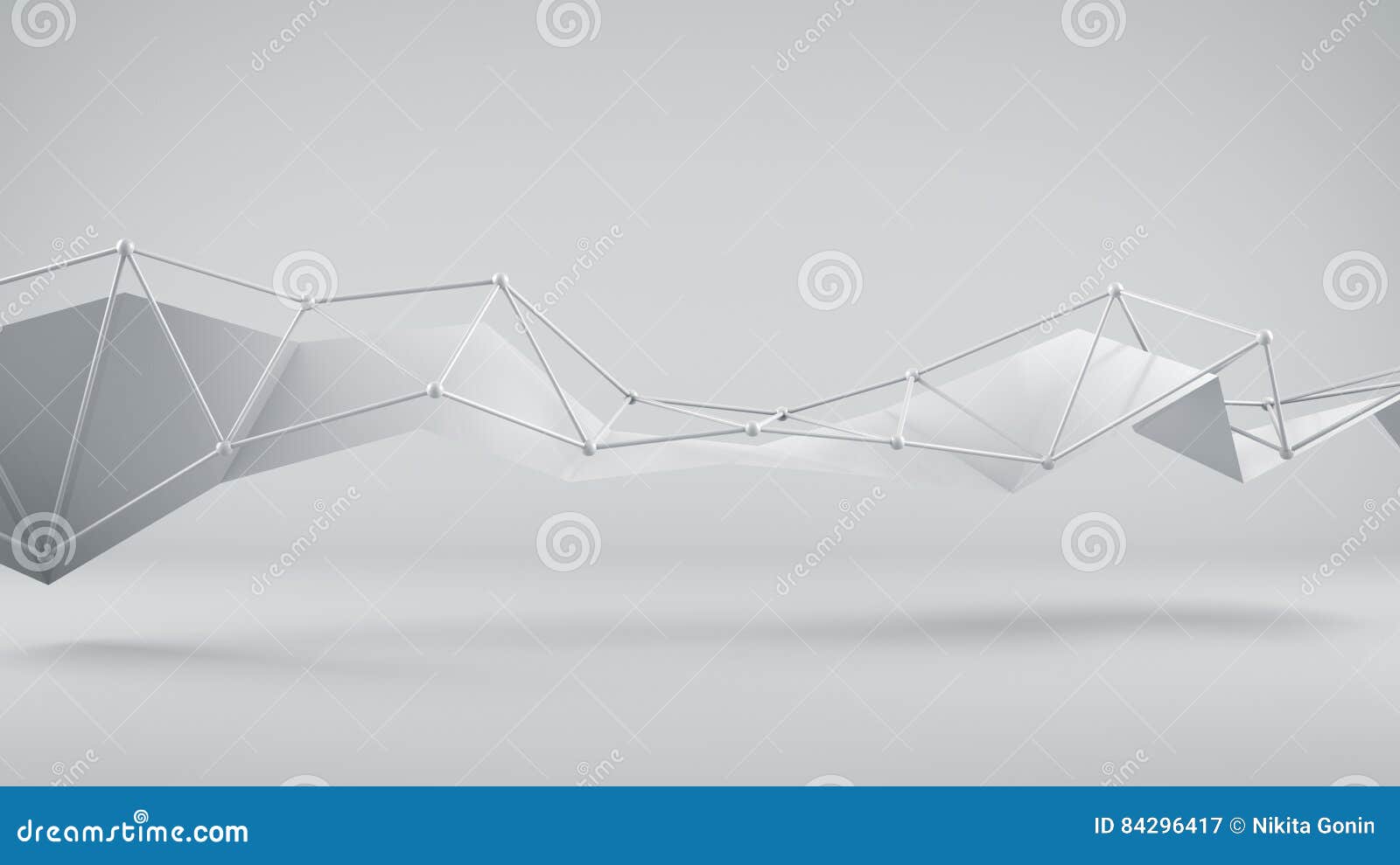 White Polygonal Wavy Shape 3D Render Stock Illustration - Illustration ...