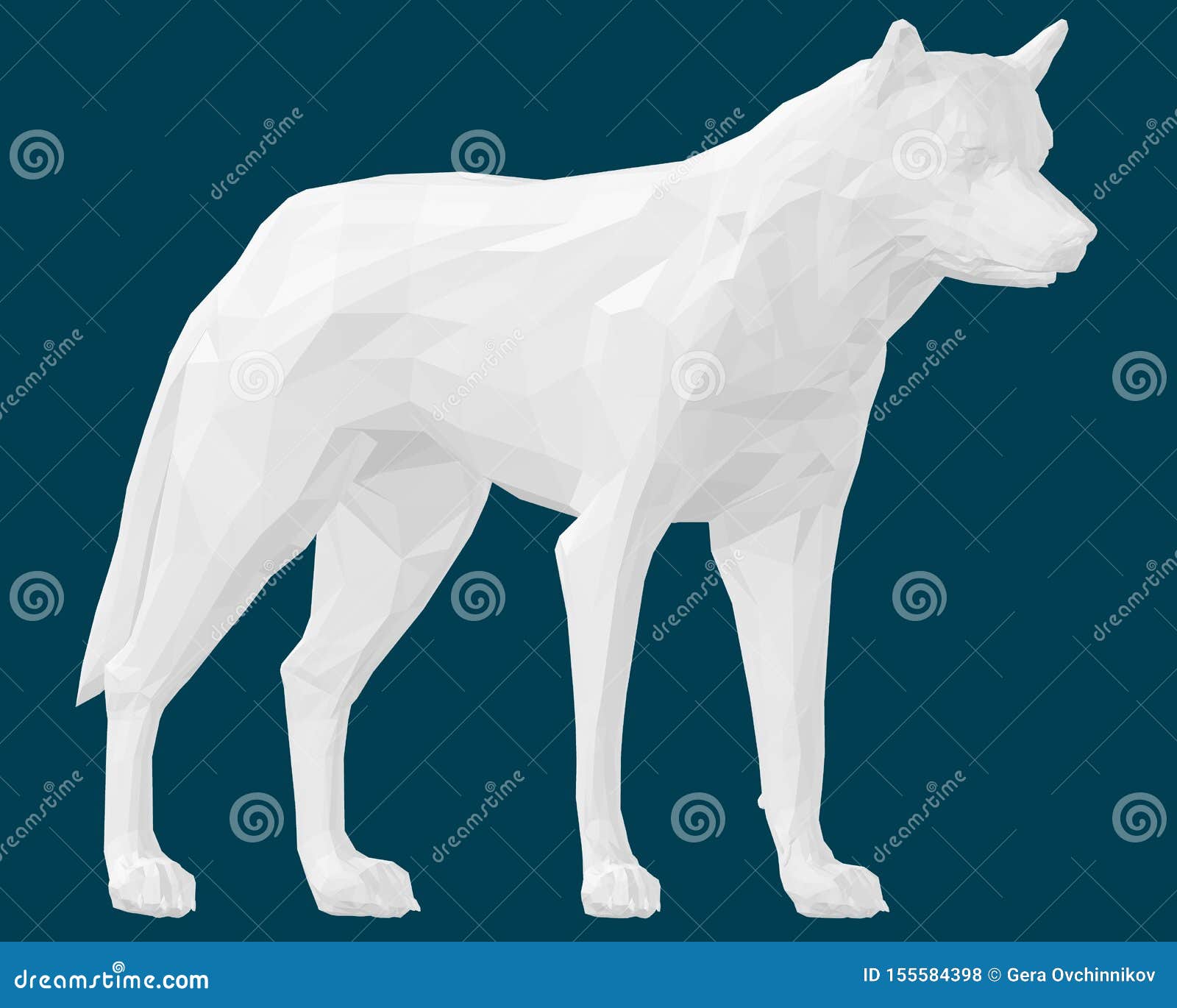 White Polygonal Wolf. Side View. 3D. Vector Illustration Stock Vector ...