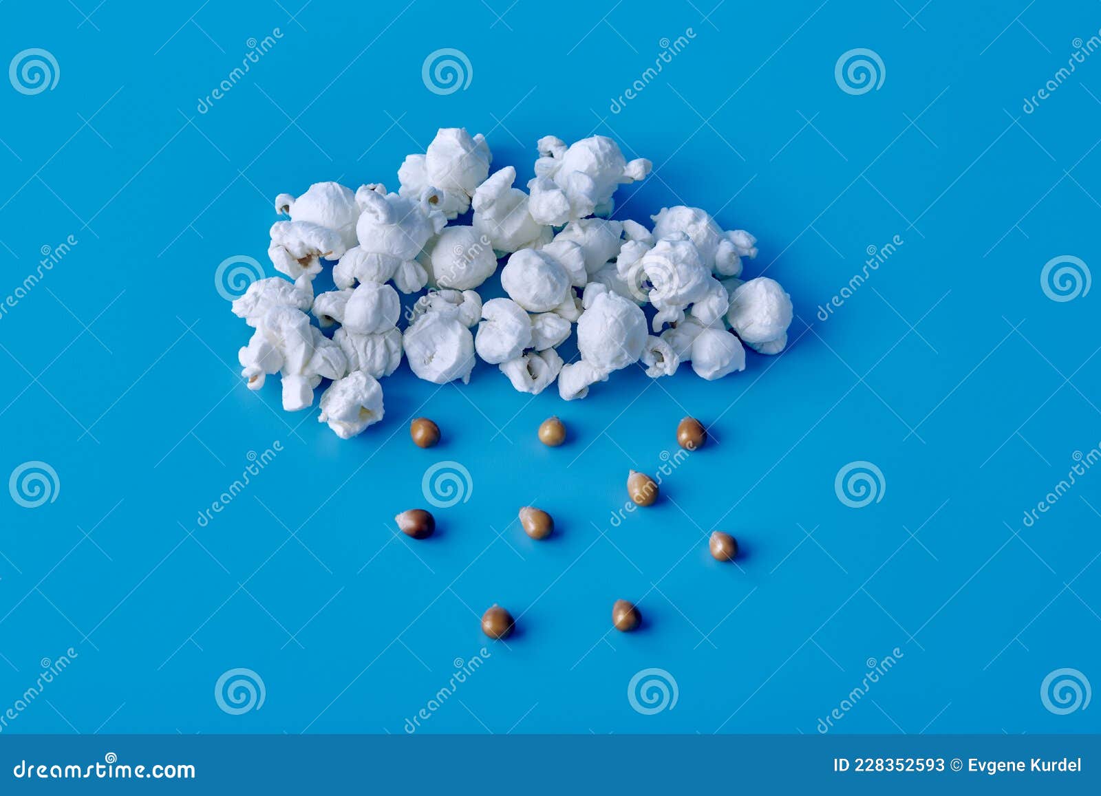 White Popcorn in the Form of a Cloud from Which it Rains Stock Image ...