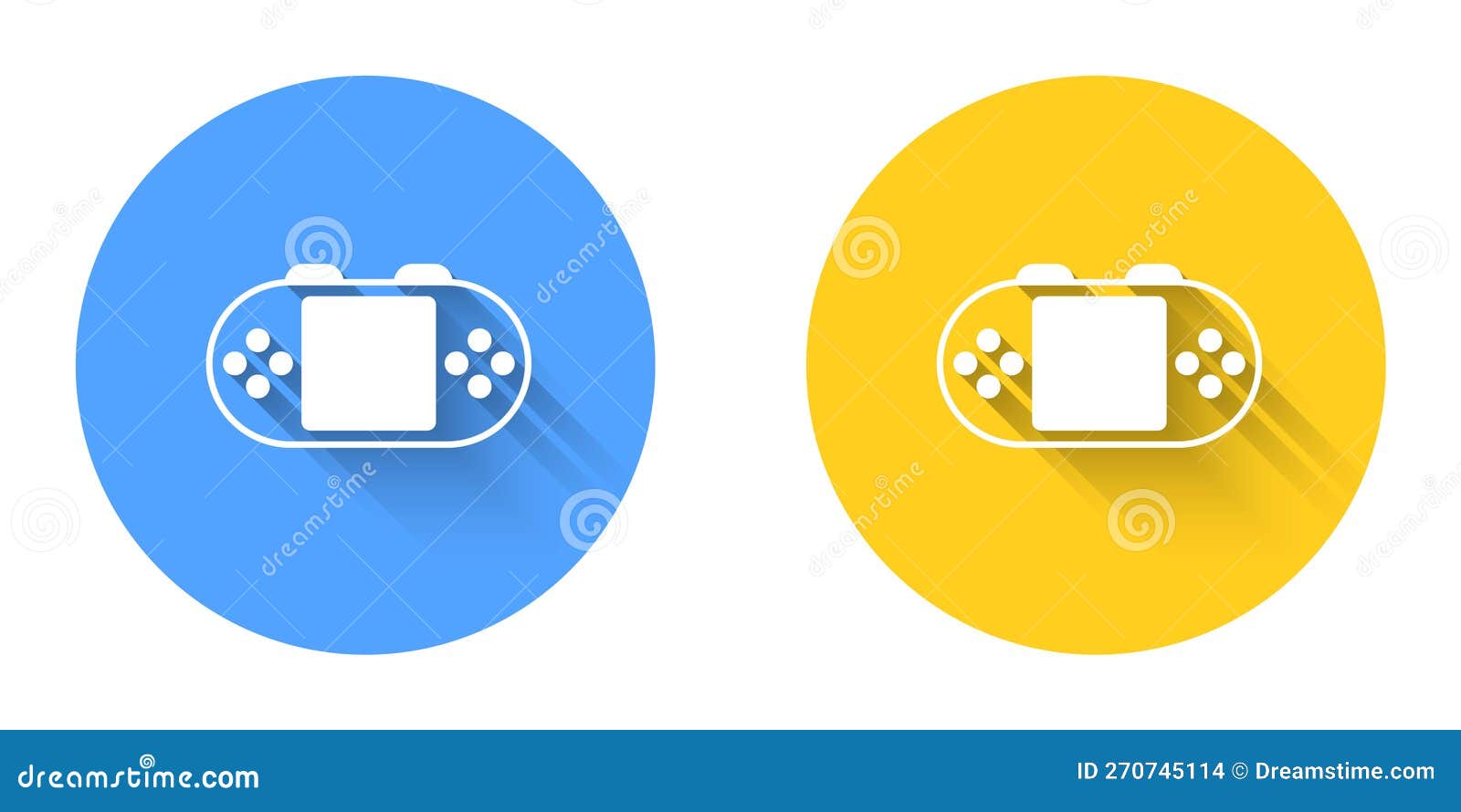 White Portable Video Game Console Icon Isolated with Long Shadow ...