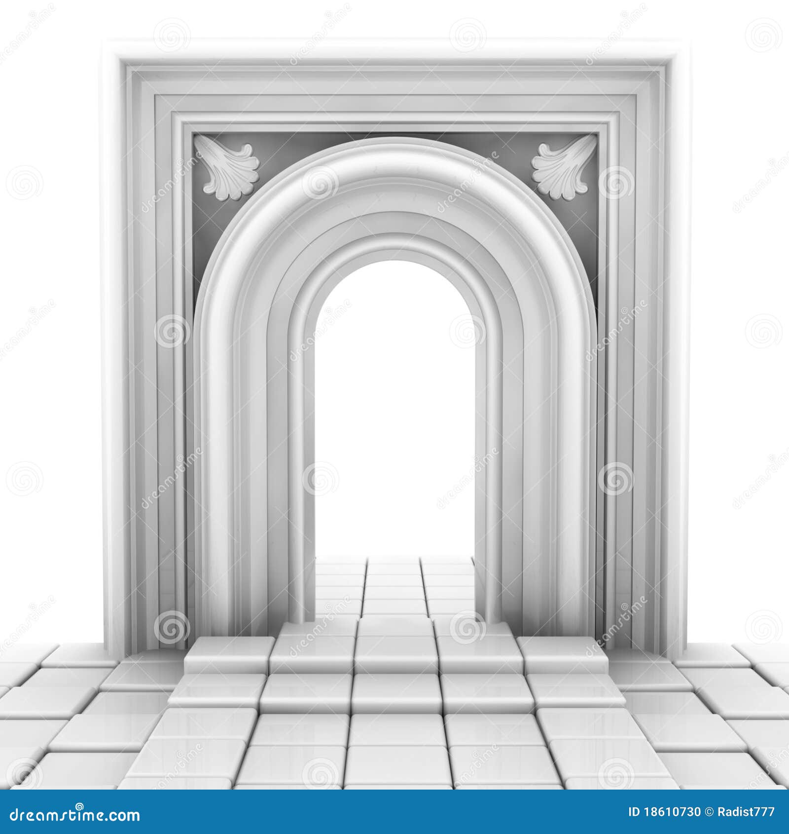 White portal stock illustration. Illustration of staircase - 18610730