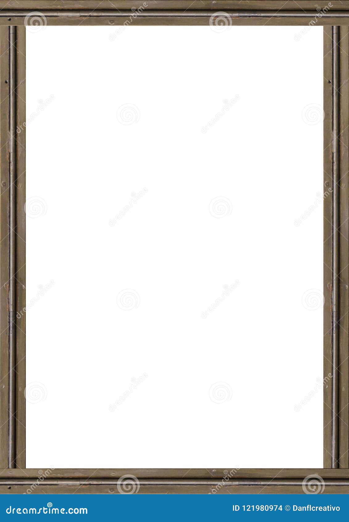 White Portrait Frame with Iron Borders Stock Illustration ...