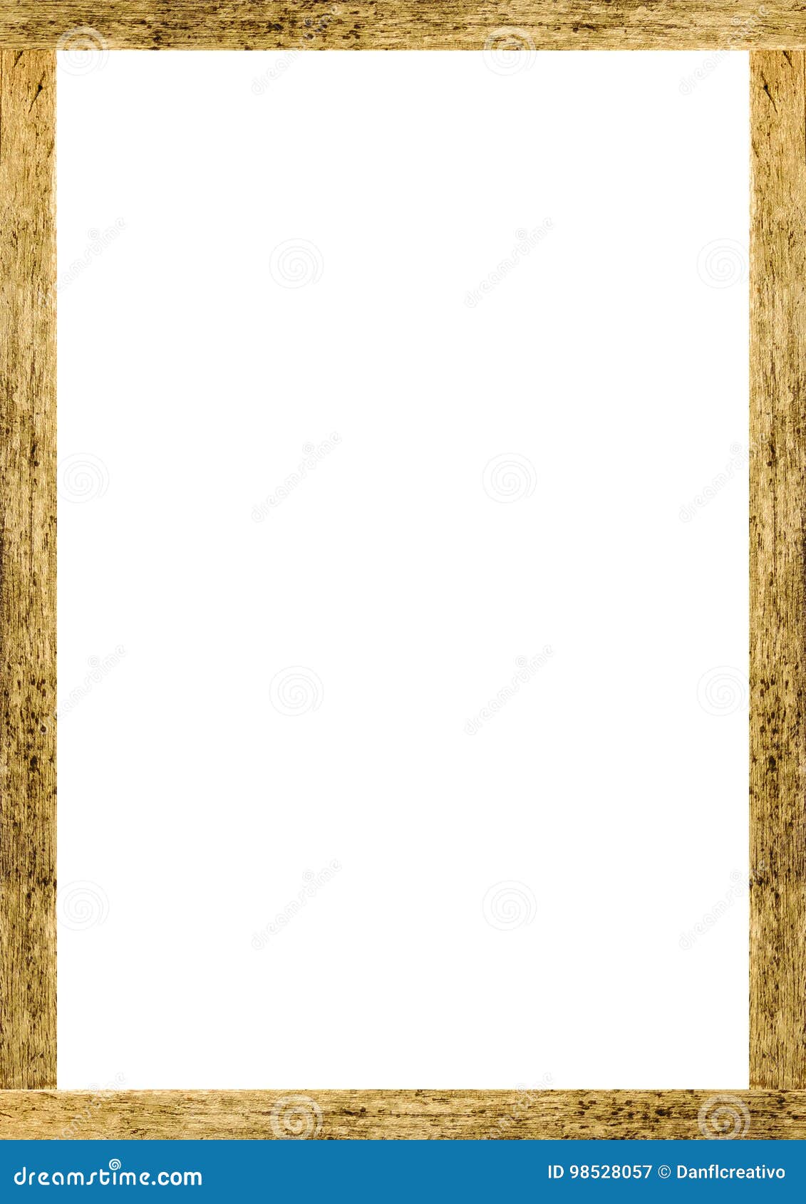 White Portrait Frame with Wooden Borders Stock Image - Image of layout ...