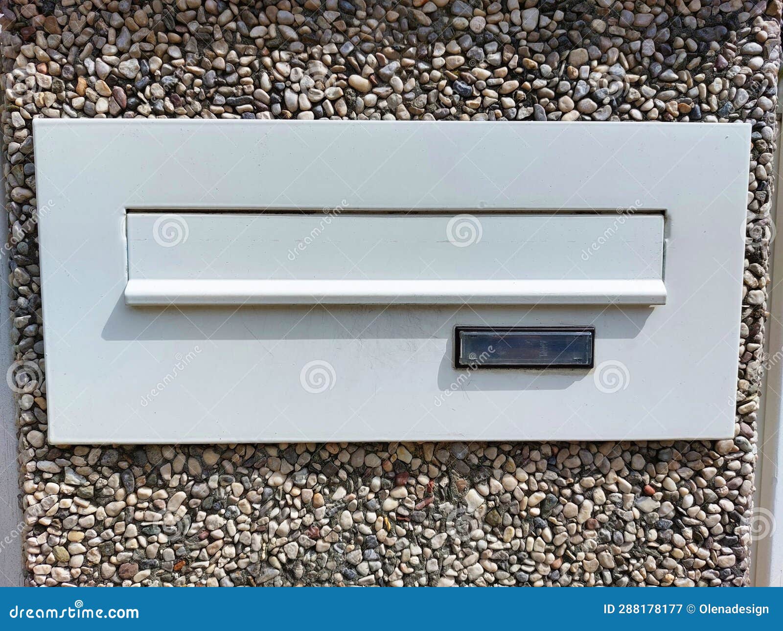 White Post Box on Stones Wall Stock Image - Image of privat, closed ...