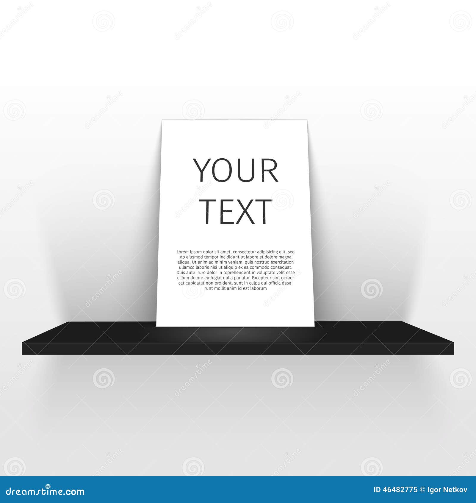 White poster on a shelf. stock vector. Illustration of mantle - 46482775