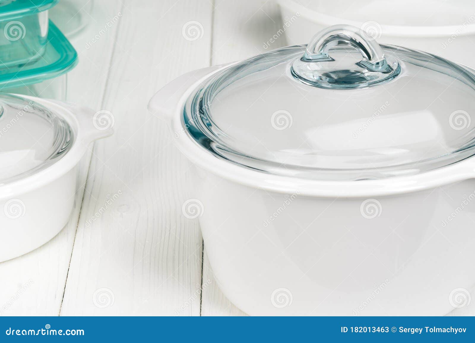 White Pot Cookware in a Kitchen Interior Stock Image - Image of ...