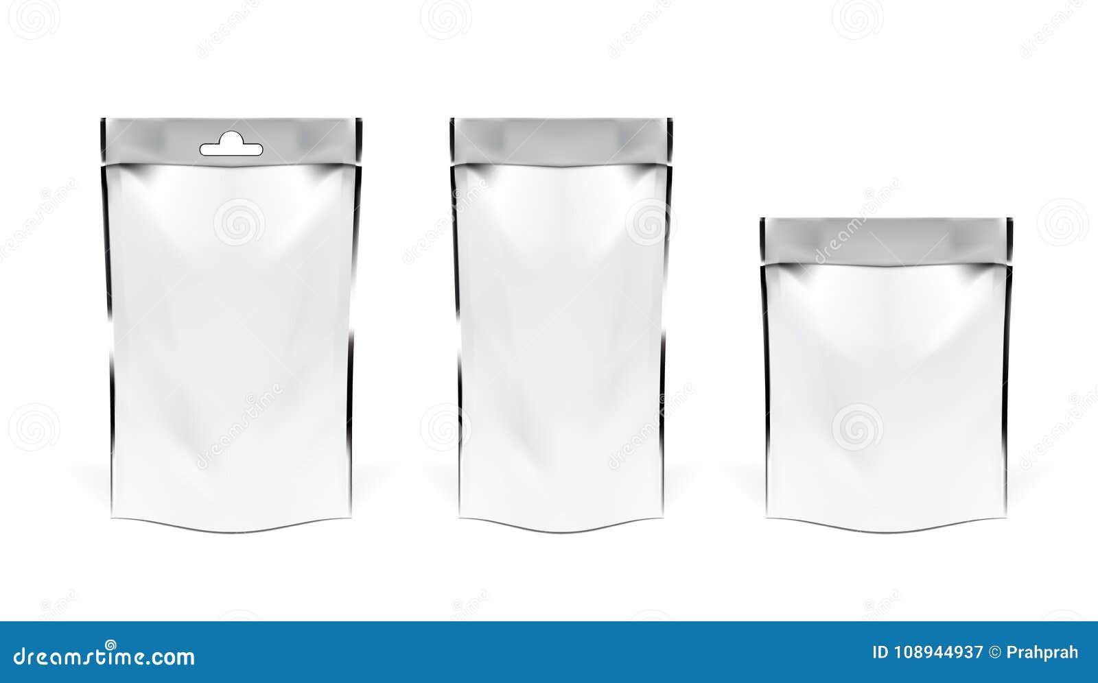 White Pouch Snack Sachet Bag Stock Vector - Illustration of glossy ...