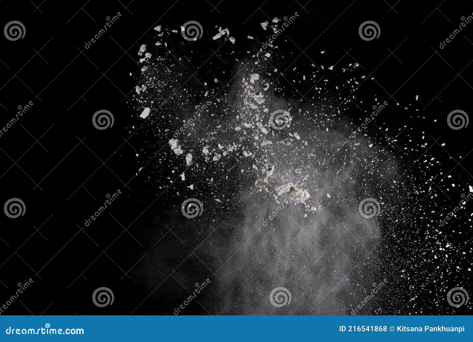 White Powder Explosion on Black Background. Stock Photo - Image of ...