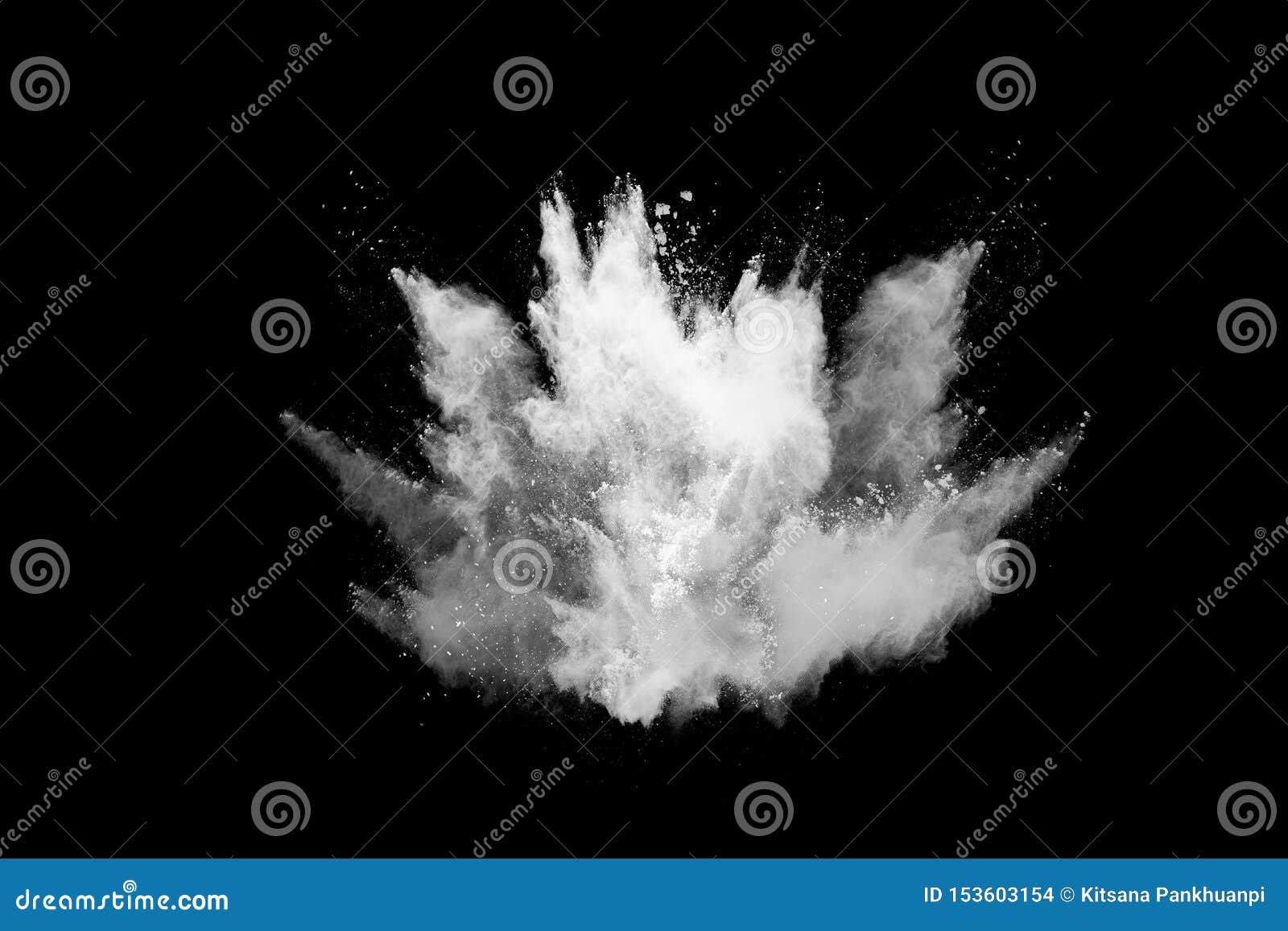 White Powder Explosion on Black Background. Stock Photo - Image of ...