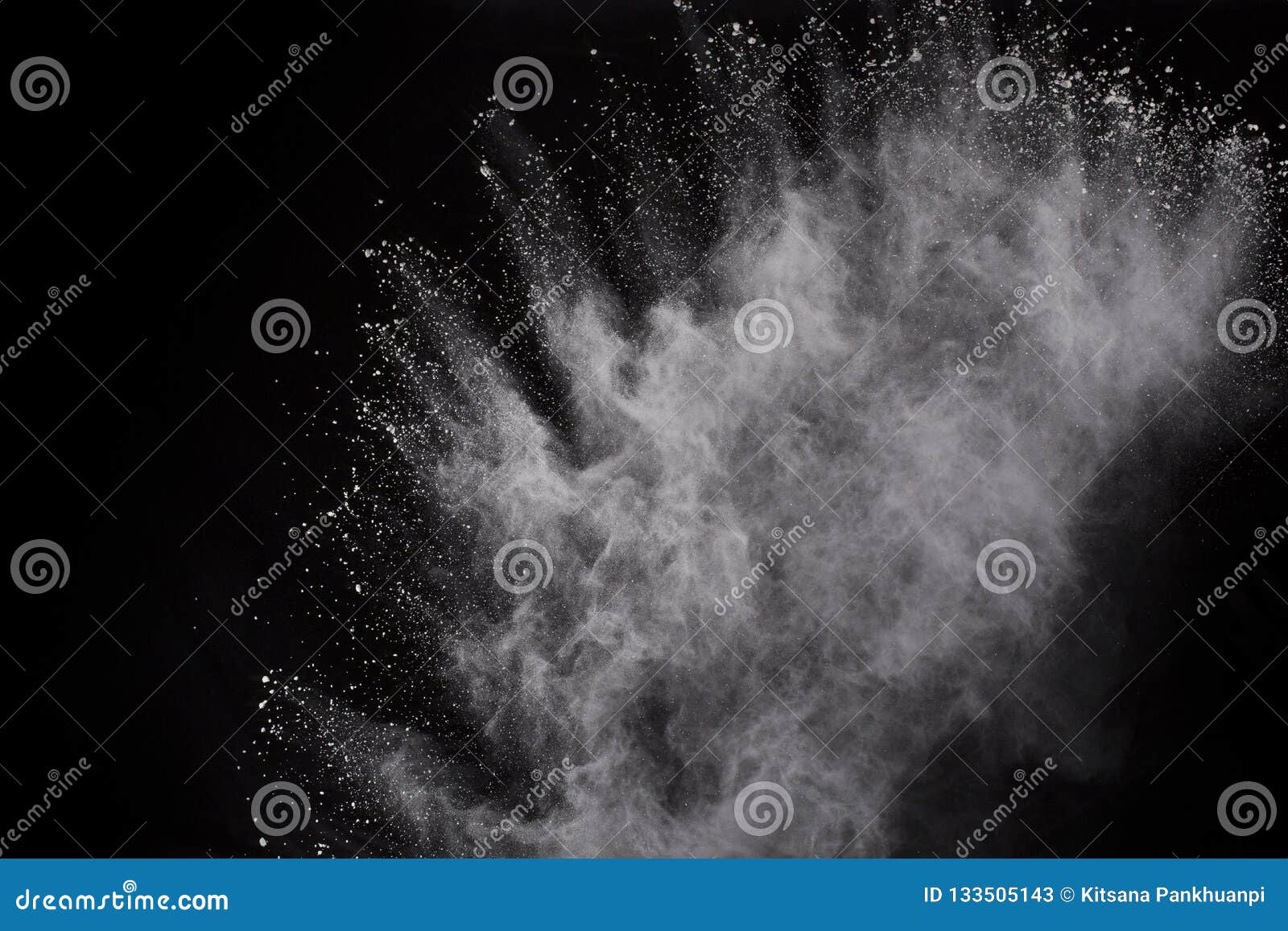 White Powder Explosion on Black Background. Stock Image - Image of ...