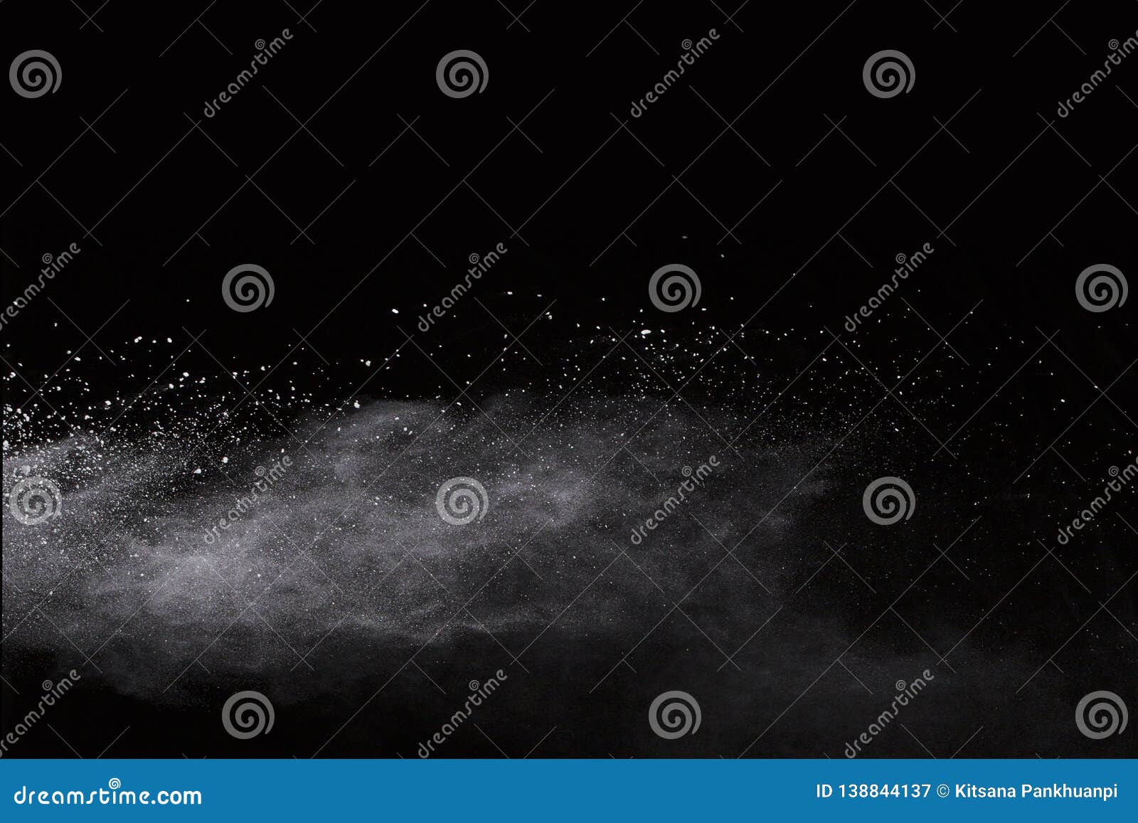White Powder Explosion on Black Background. Stock Image - Image of ...