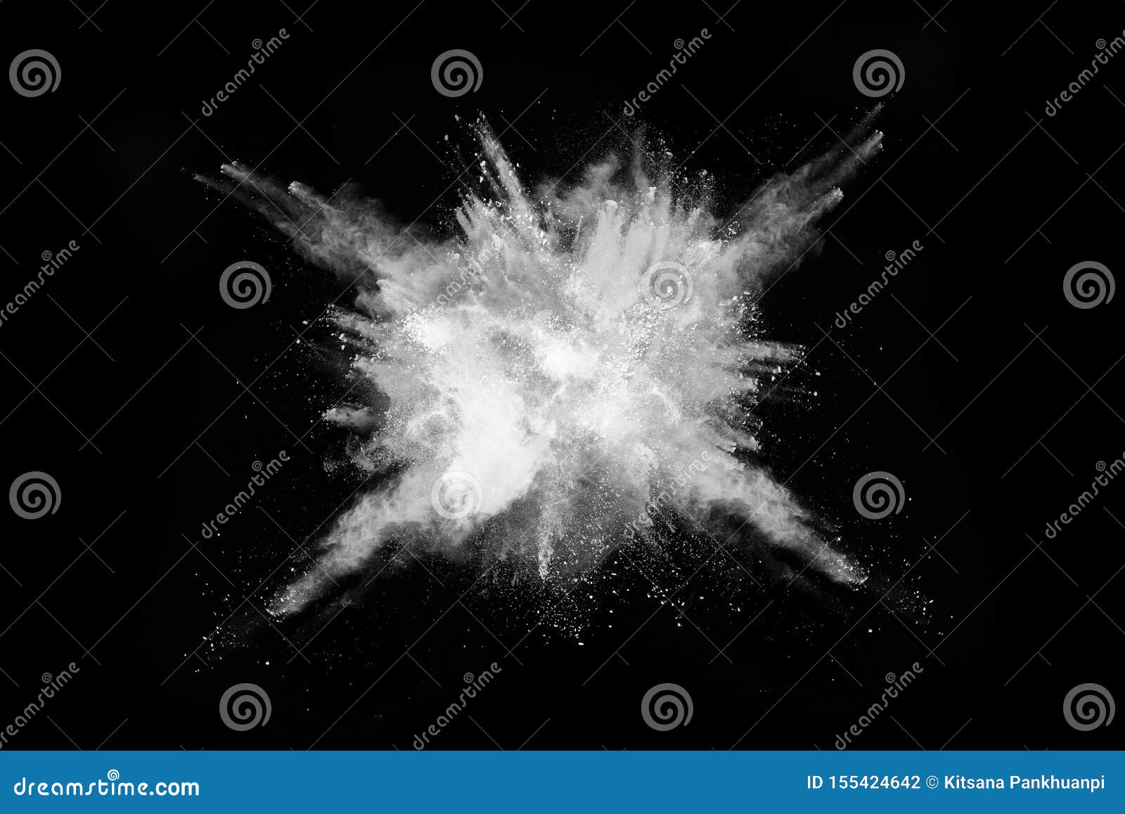 White Powder Explosion on Black Background. Stock Photo - Image of ...