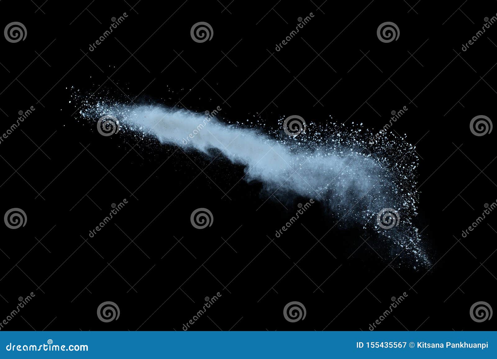 White Powder Explosion on Black Background. Stock Image - Image of blue ...