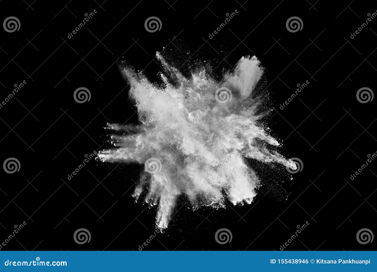White Powder Explosion on Black Background. Stock Photo - Image of ...