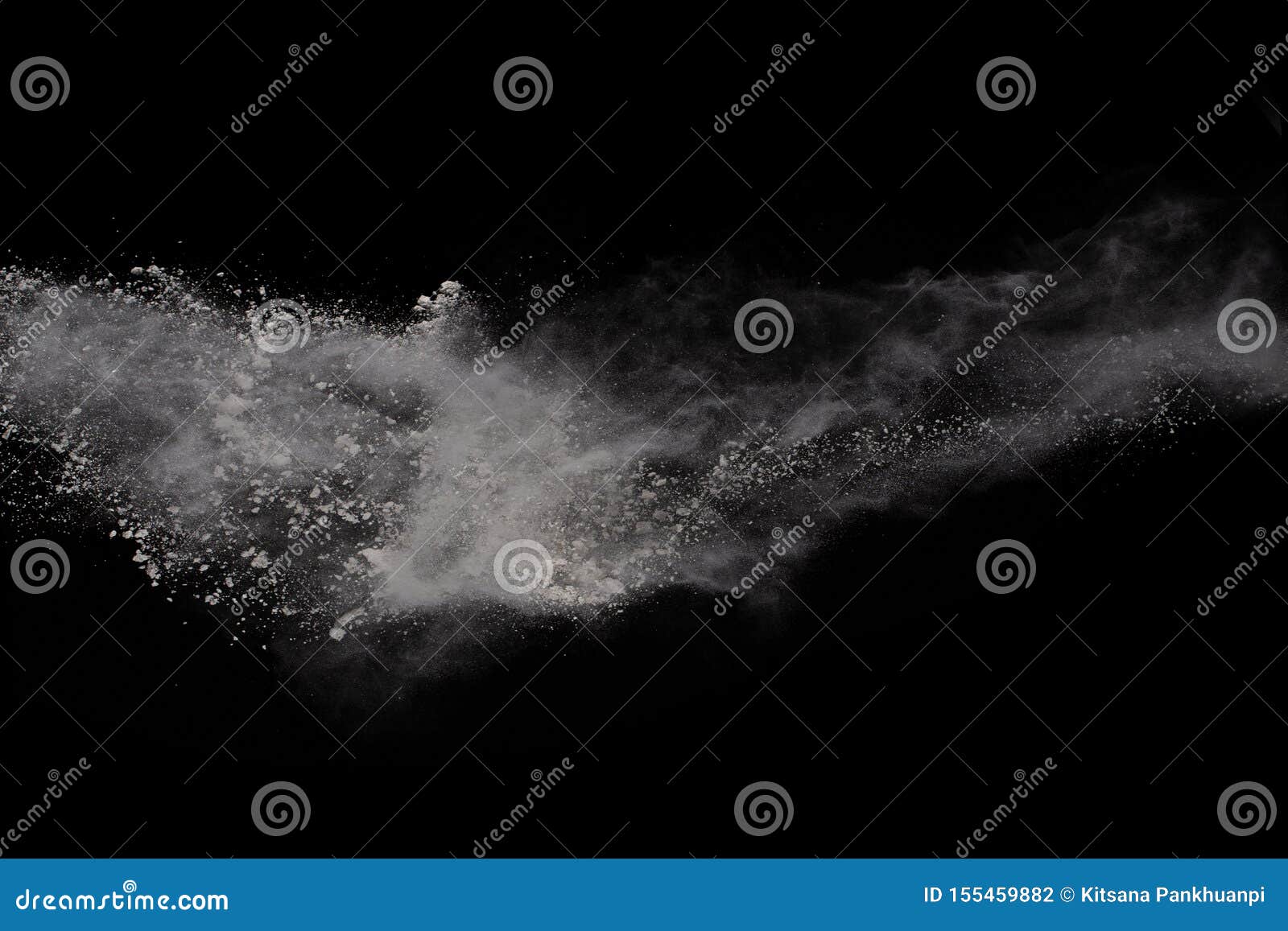 White Powder Explosion on Black Background. Stock Photo - Image of ...