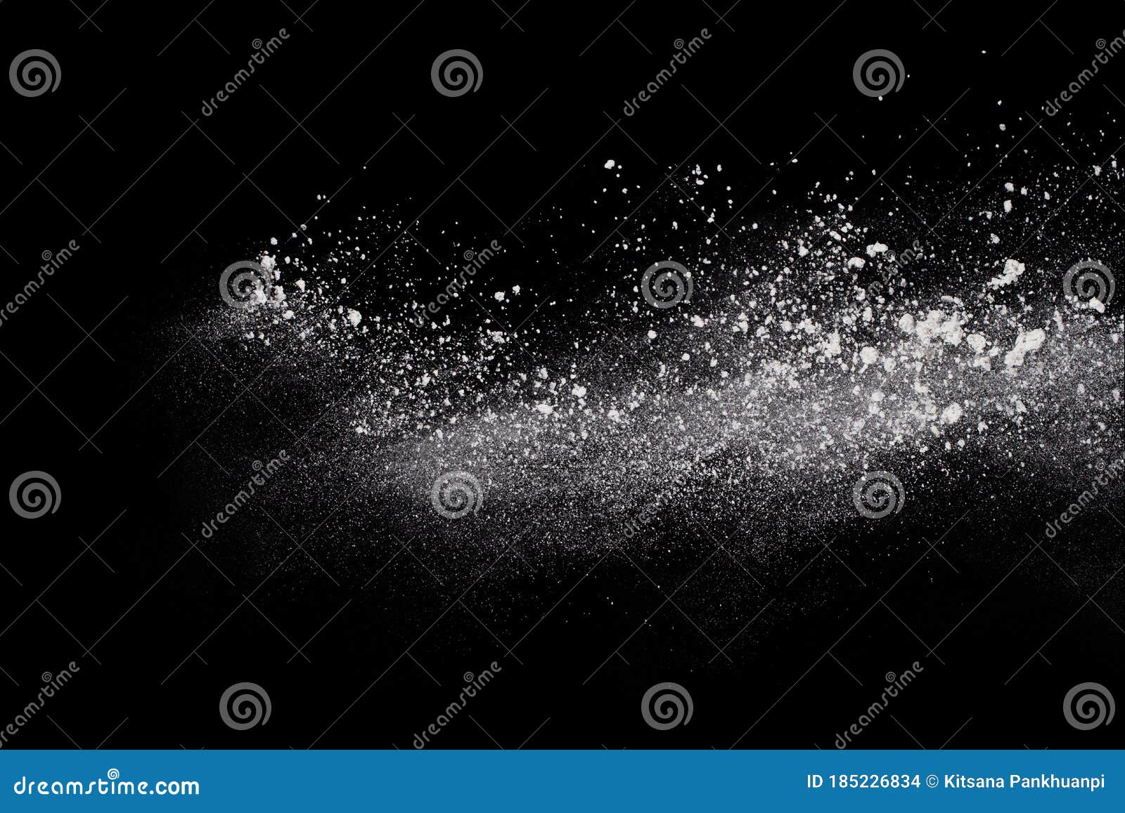 White Powder Explosion on Black Background. Stock Photo - Image of ...