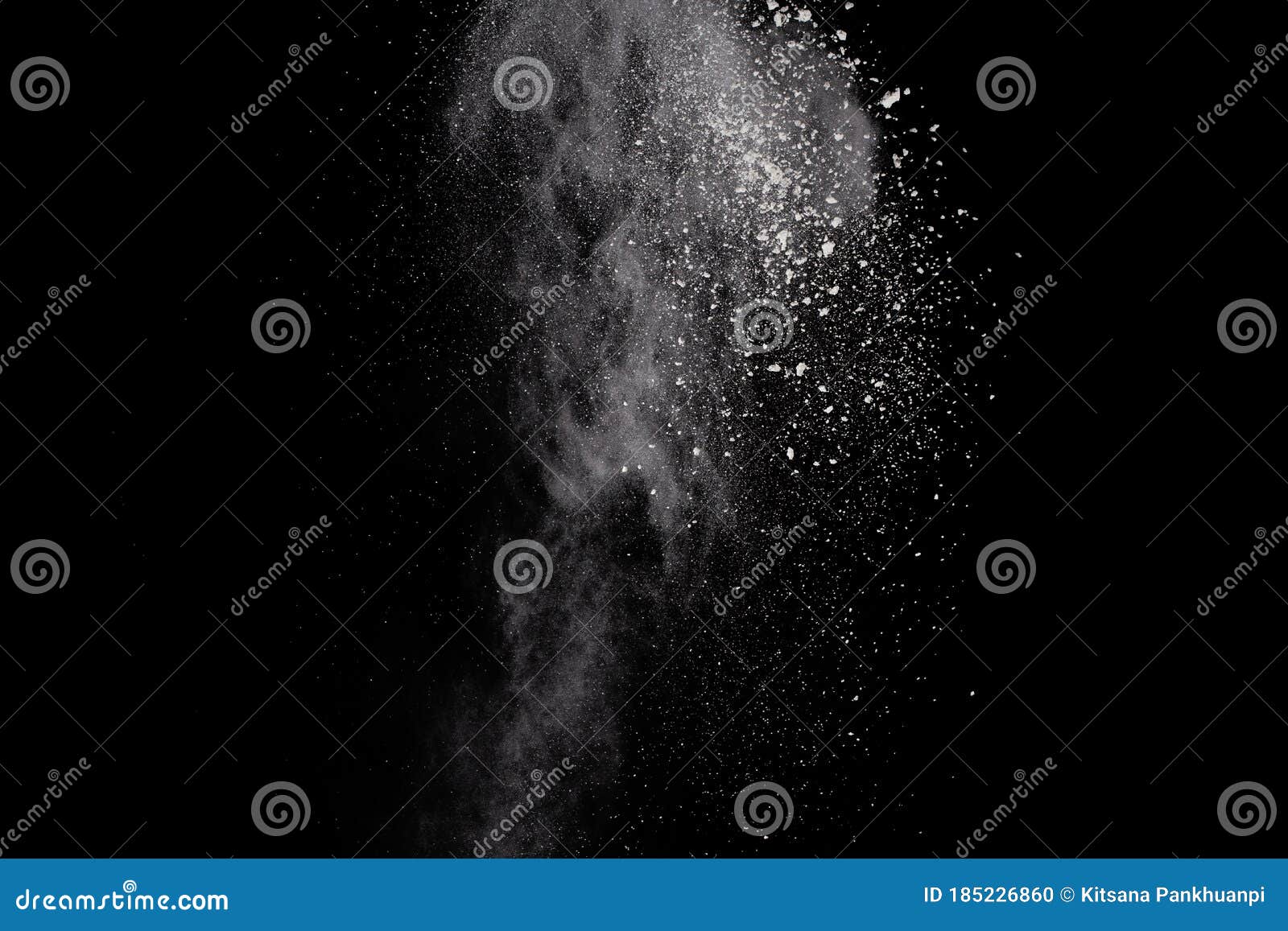 White Powder Explosion on Black Background. Stock Photo - Image of ...