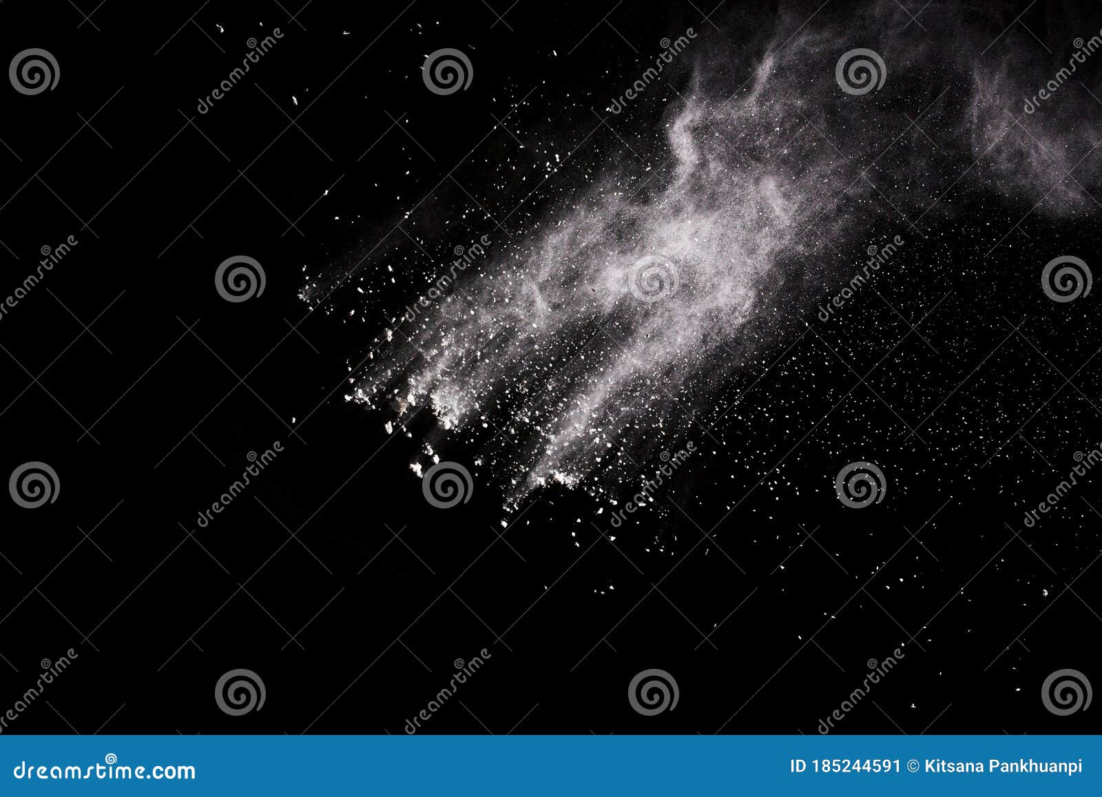 White Powder Explosion on Black Background. Stock Image - Image of ...