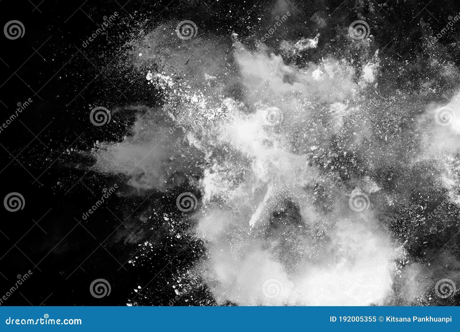 White Powder Explosion on Black Background. Stock Image - Image of ...