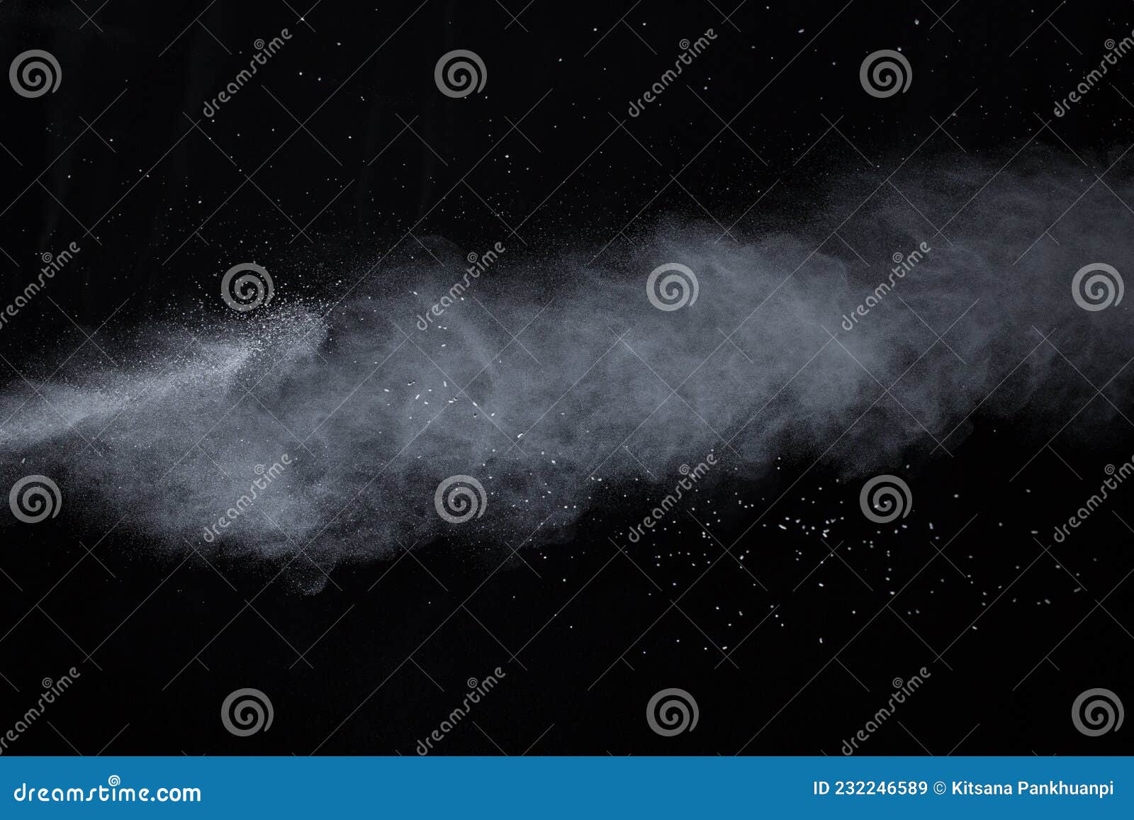 White Powder Explosion on Black Background. Stock Image - Image of ...
