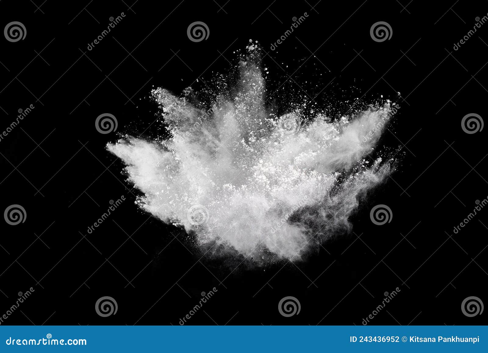 White Powder Explosion on Black Background. Stock Photo - Image of ...