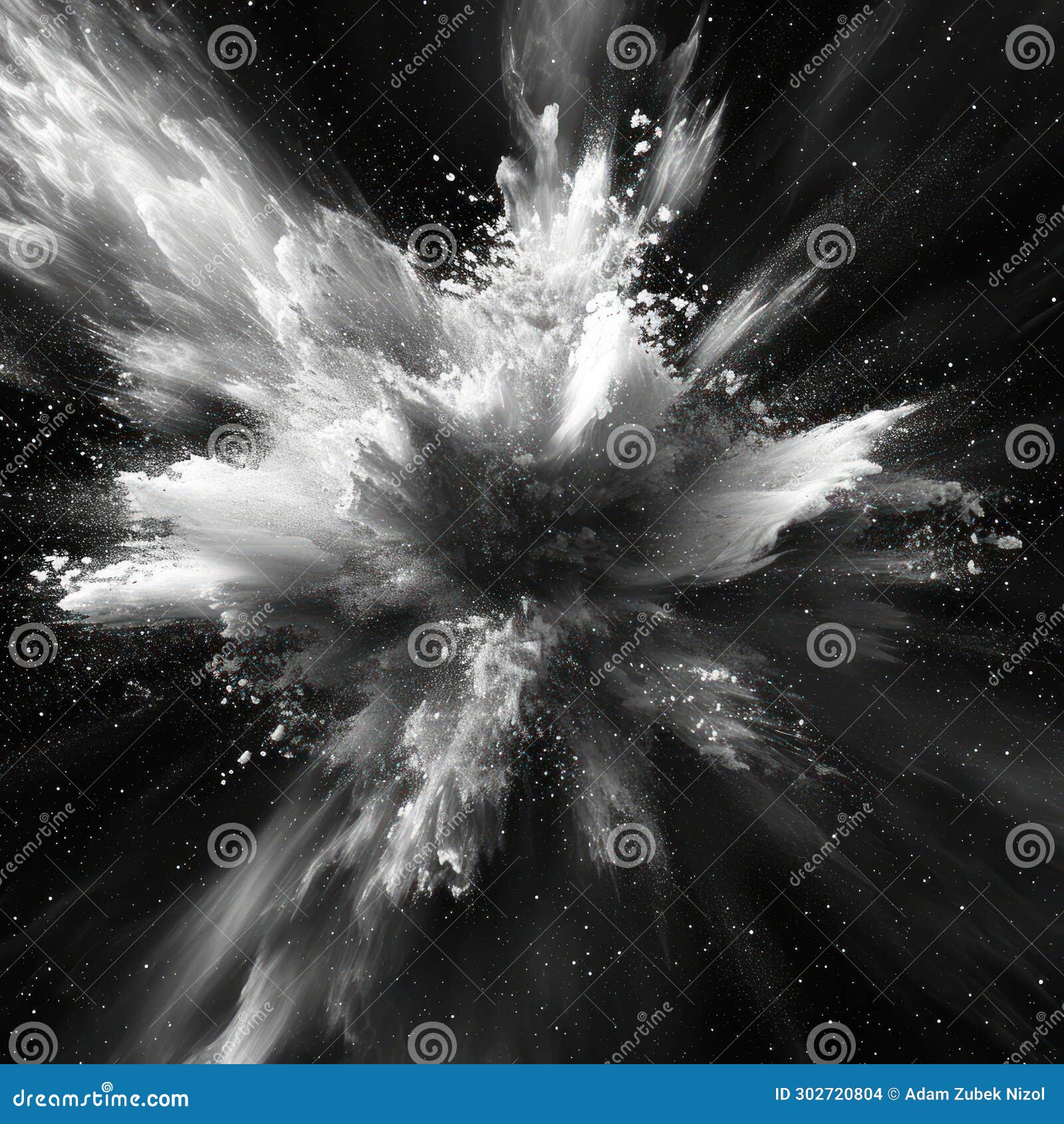 A White Powder Explosion in Black Background Stock Illustration ...