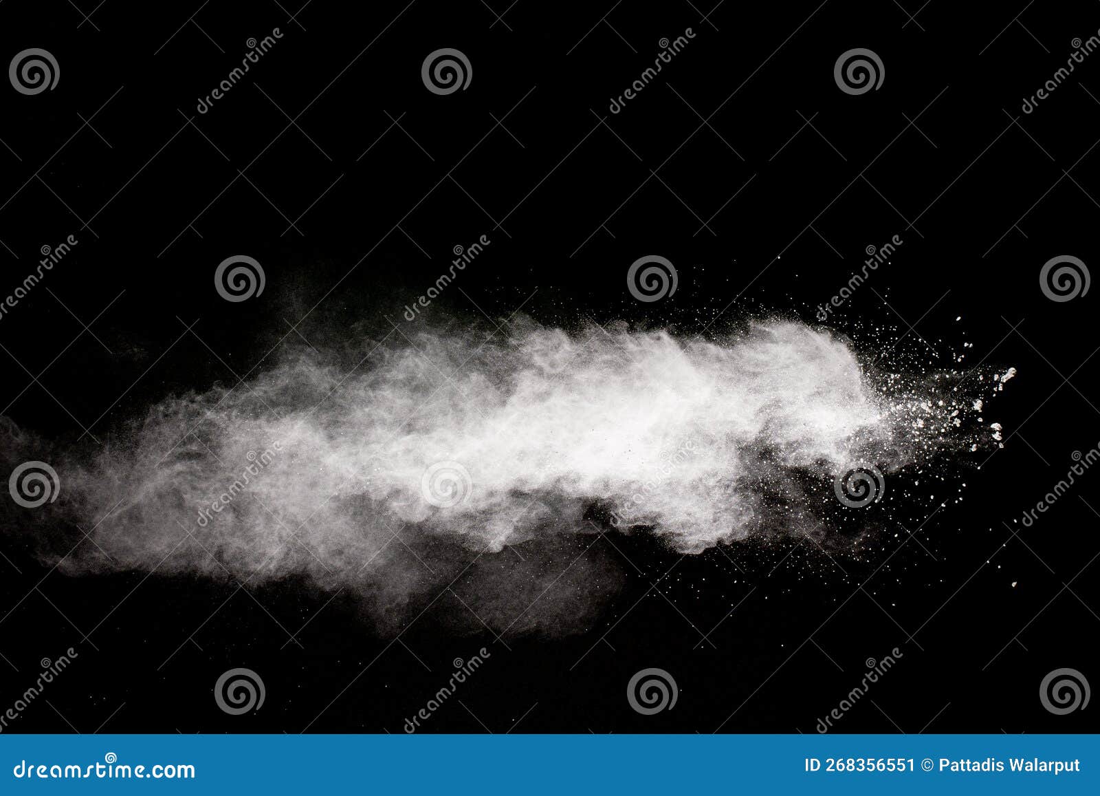 White Powder Explosion Cloud Against Black Background.White Dust ...