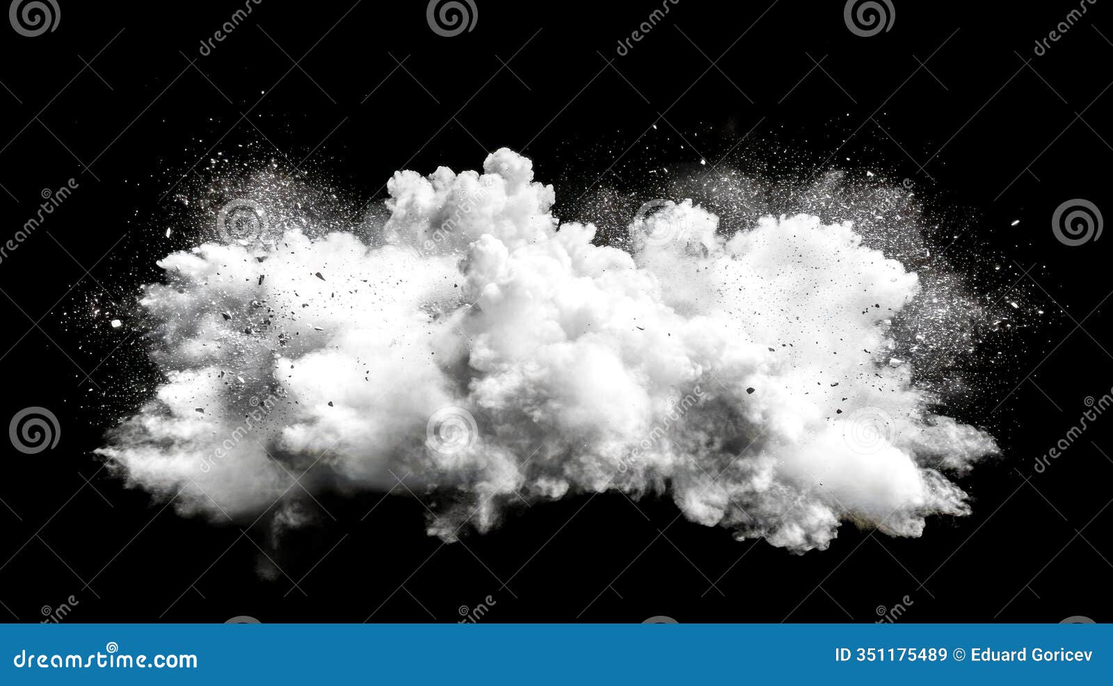 White Powder Explosion Creating a Cloud of Smoke and Debris Stock Image ...