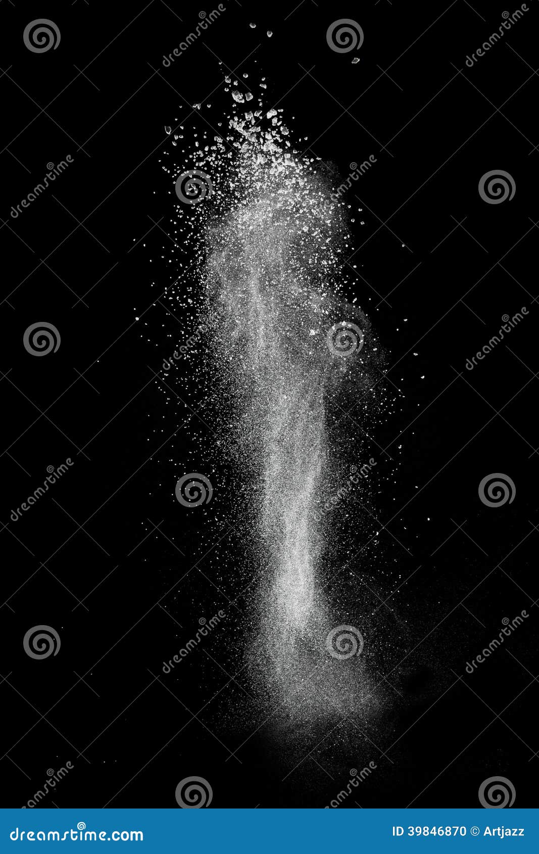 White Powder Explosion Isolated On Black Stock Photo - Image of ...