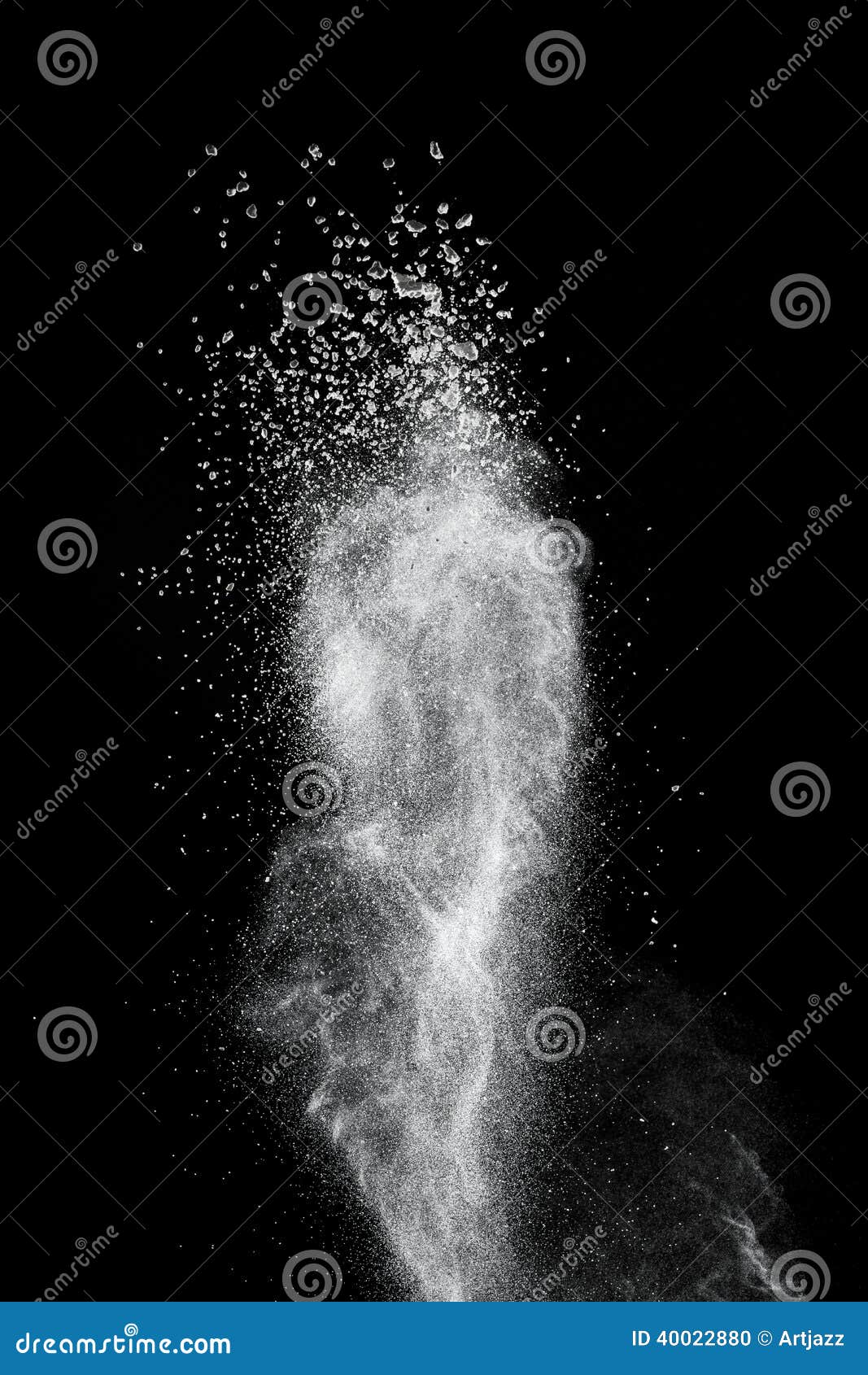 White Powder Explosion Isolated on Black Stock Photo - Image of clouds ...