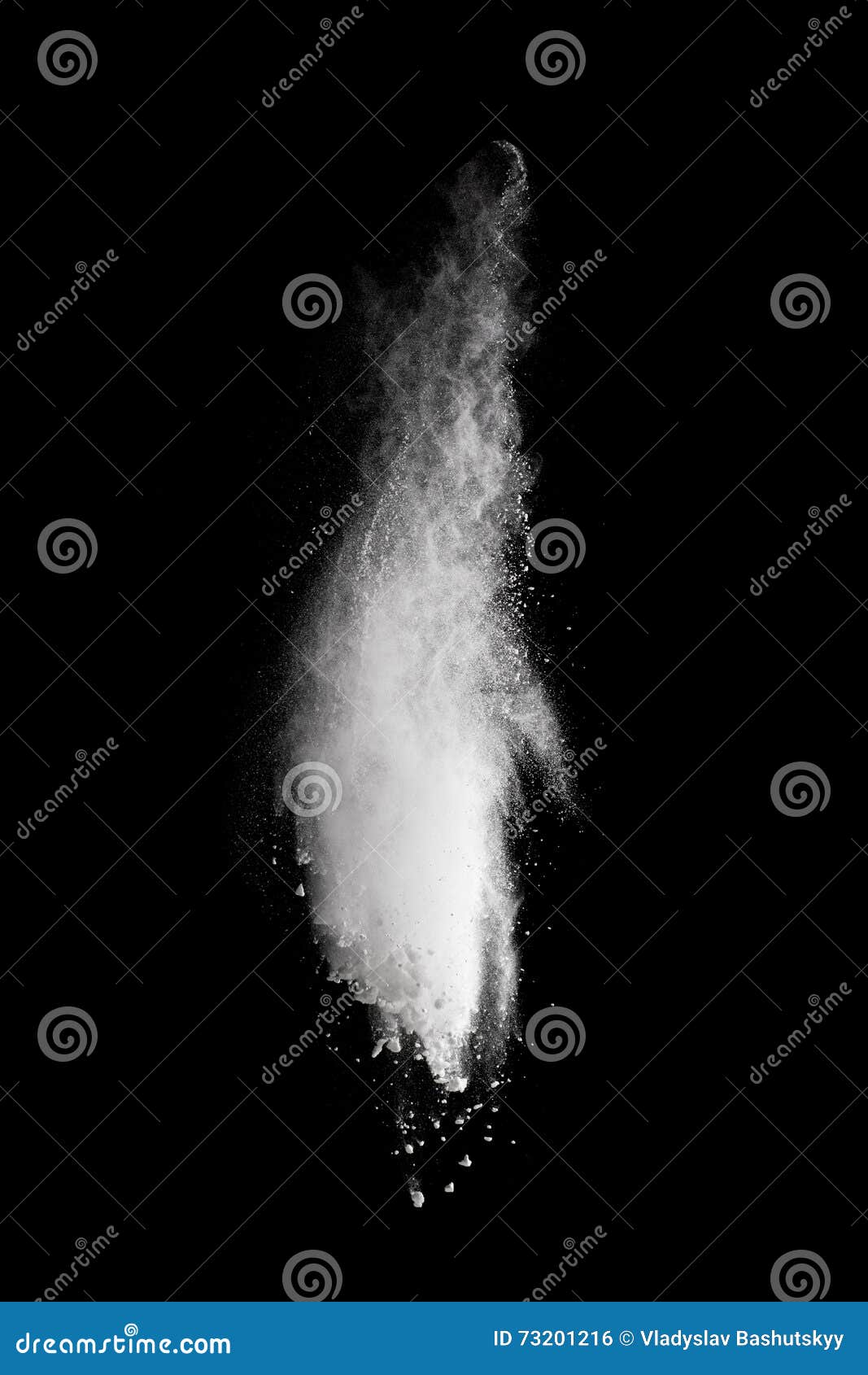 White Powder Explosion Isolated on Black Background Stock Photo - Image ...